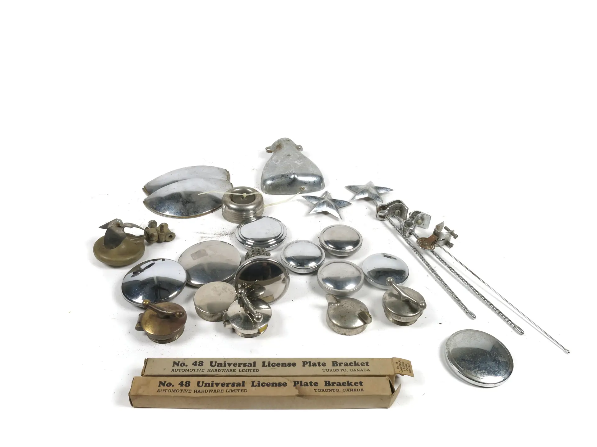 (1) Box Radiator and Gas Caps, Curb Feelers and Miscellaneous ...