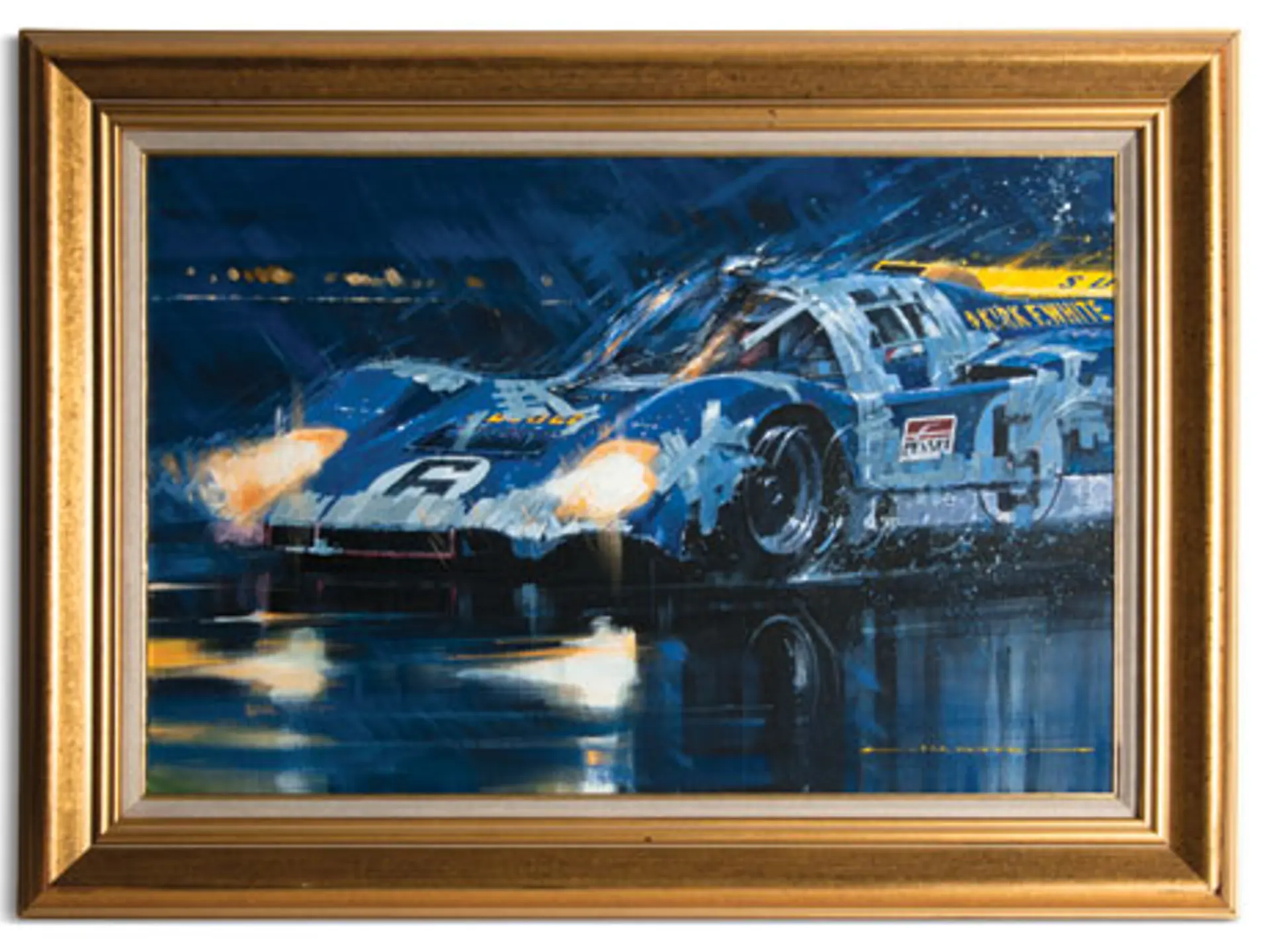 Nicholas Watts Painting of the White/Penske Ferrari 512M (37" X 27 ...