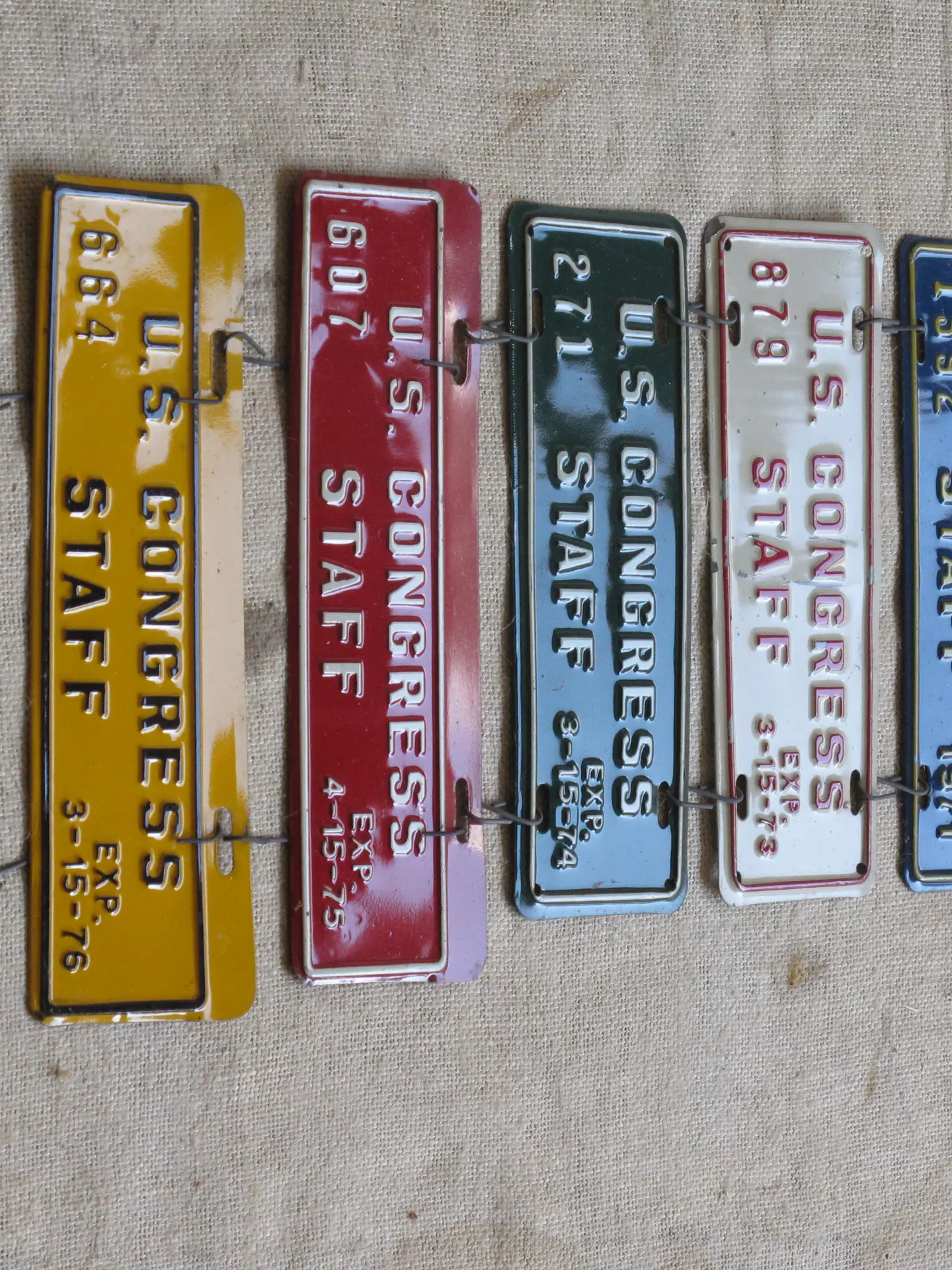 U.S. Congressional Staff License Plates | The Lee Roy Hartung ...