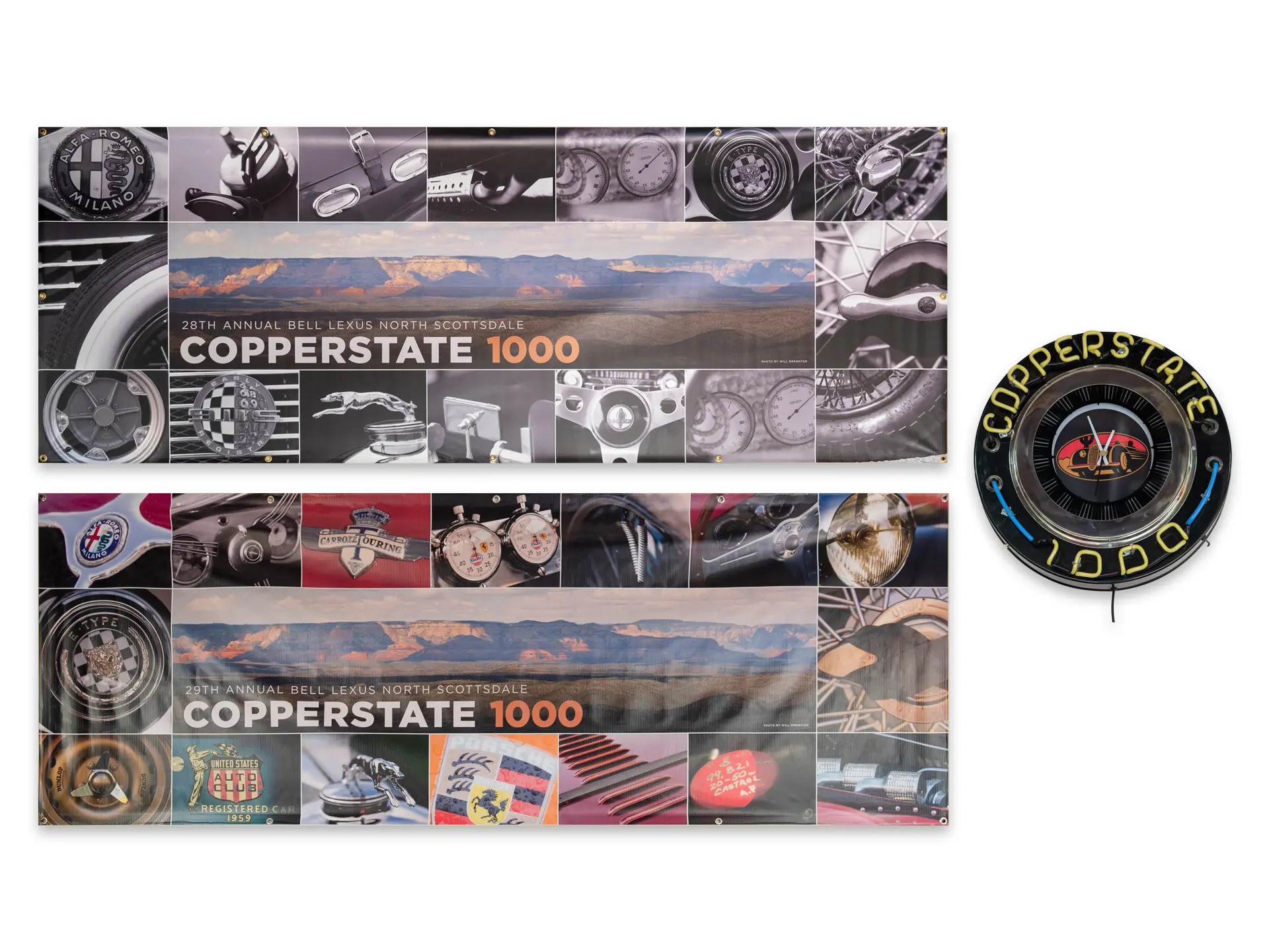 Copperstate 1000 Neon Clock with Banners | Gene Ponder Collection | RM Sotheby's