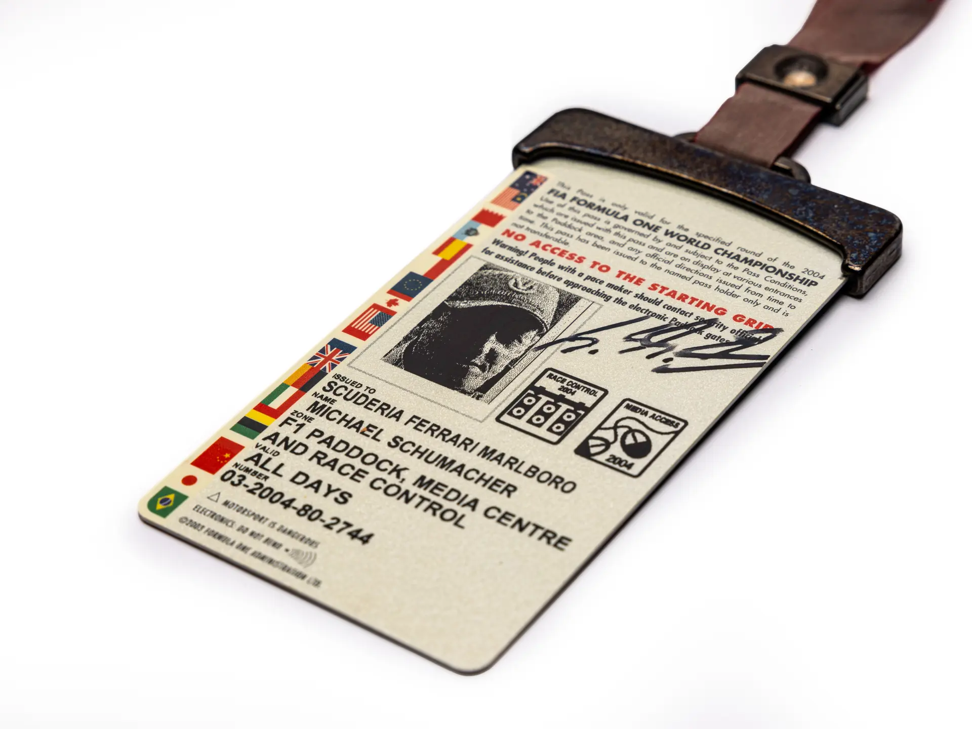 2004 Michael Schumacher Bahrain Grand Prix Formula 1 Paddock Pass and ...