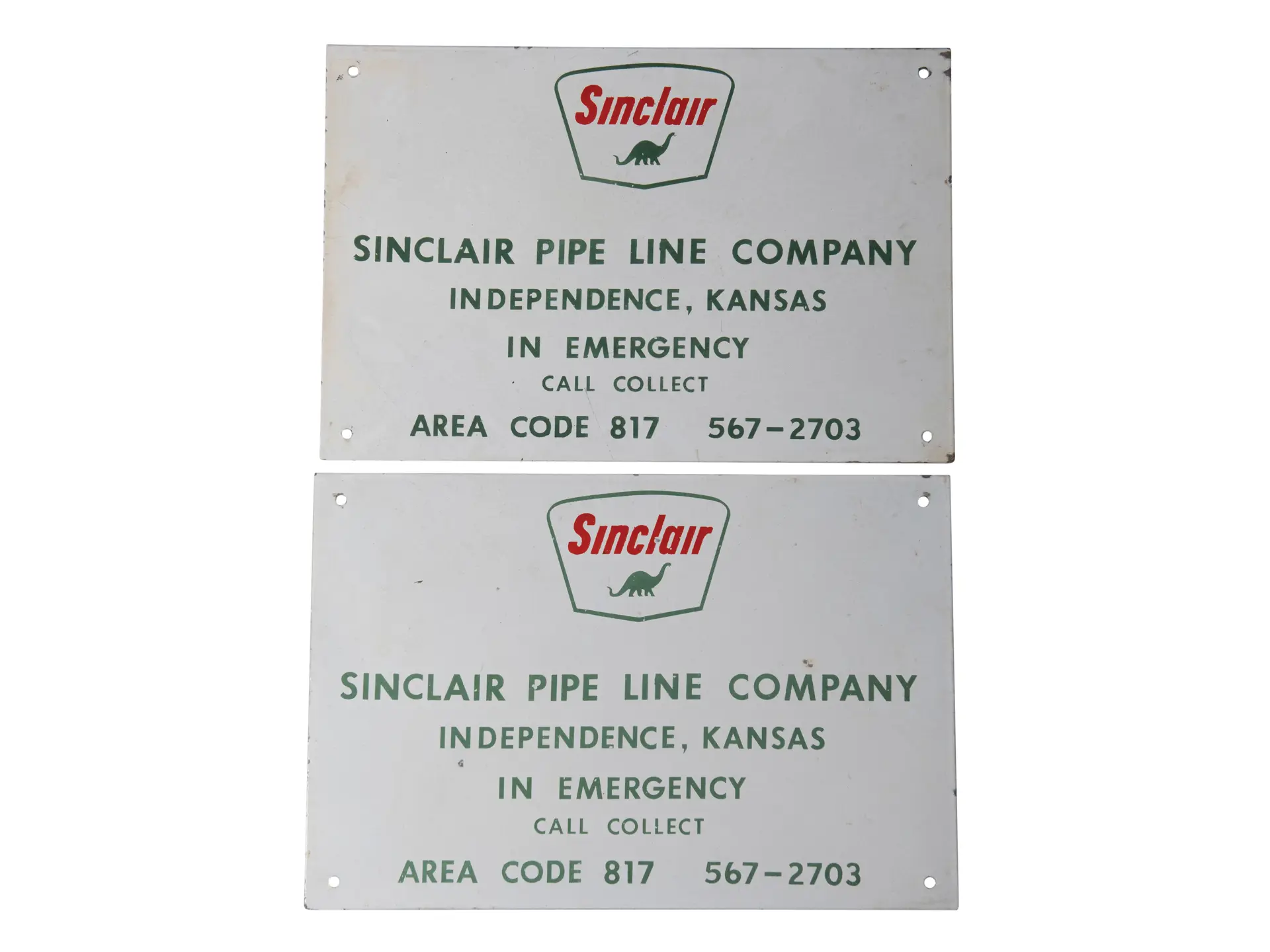 Sinclair Pipe Line Company, Independence, Kansas Signs | The Dingman ...