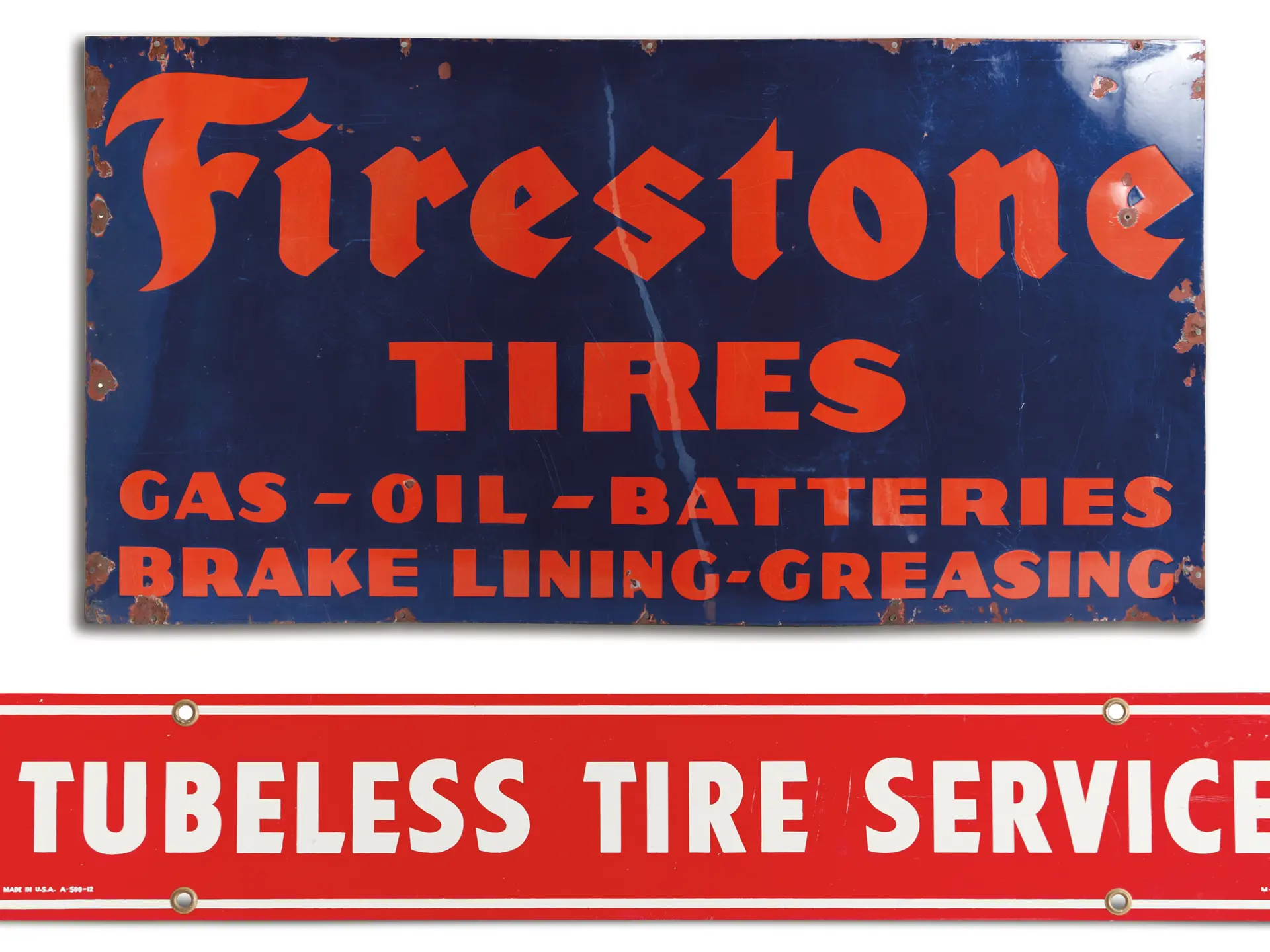 Two Firestone Signs | The Dingman Collection 2012 | RM Sotheby's