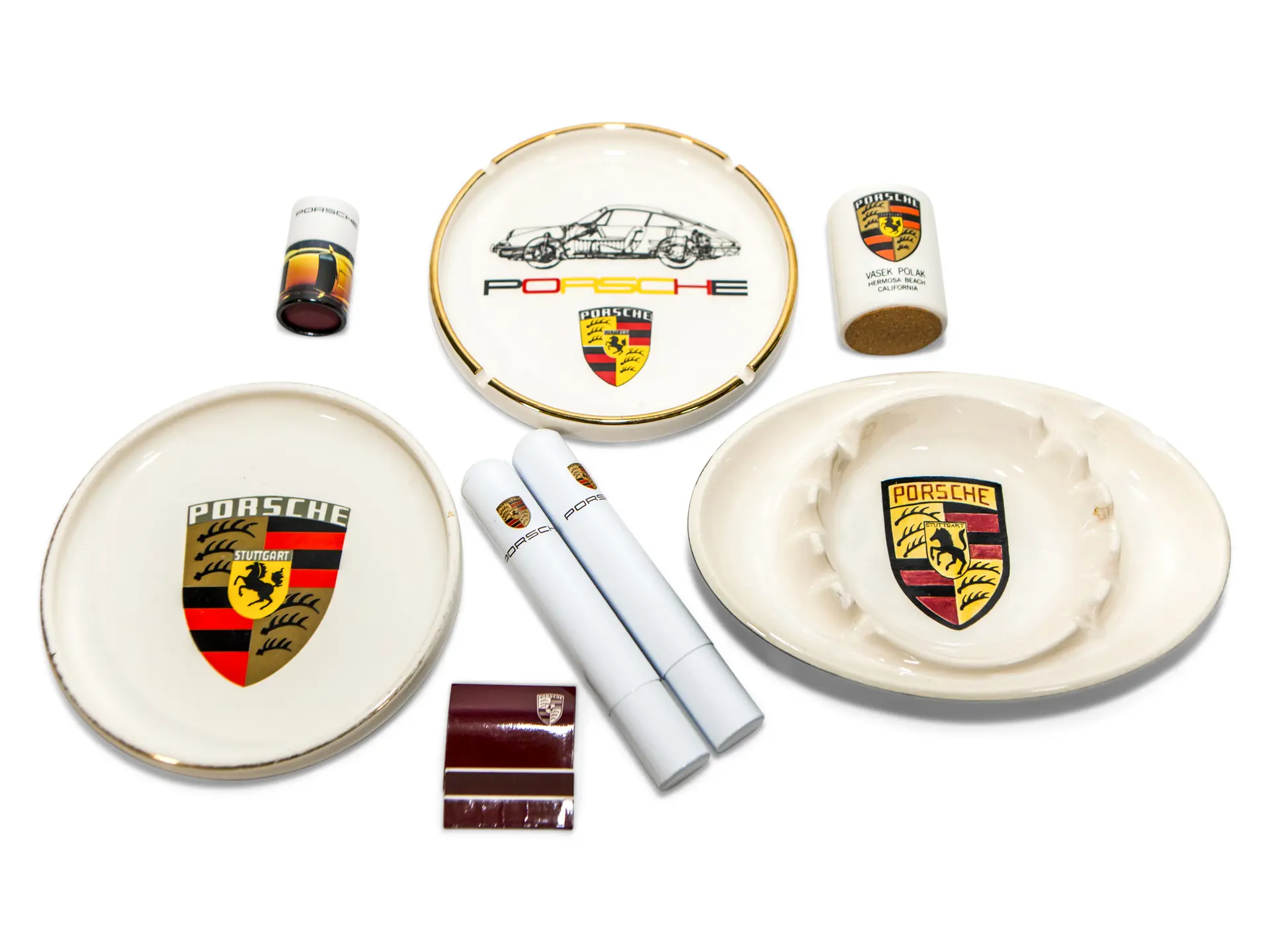 Porsche Ashtrays and Vasek Polak Cigarette Holder, ca. 1960s | A ...