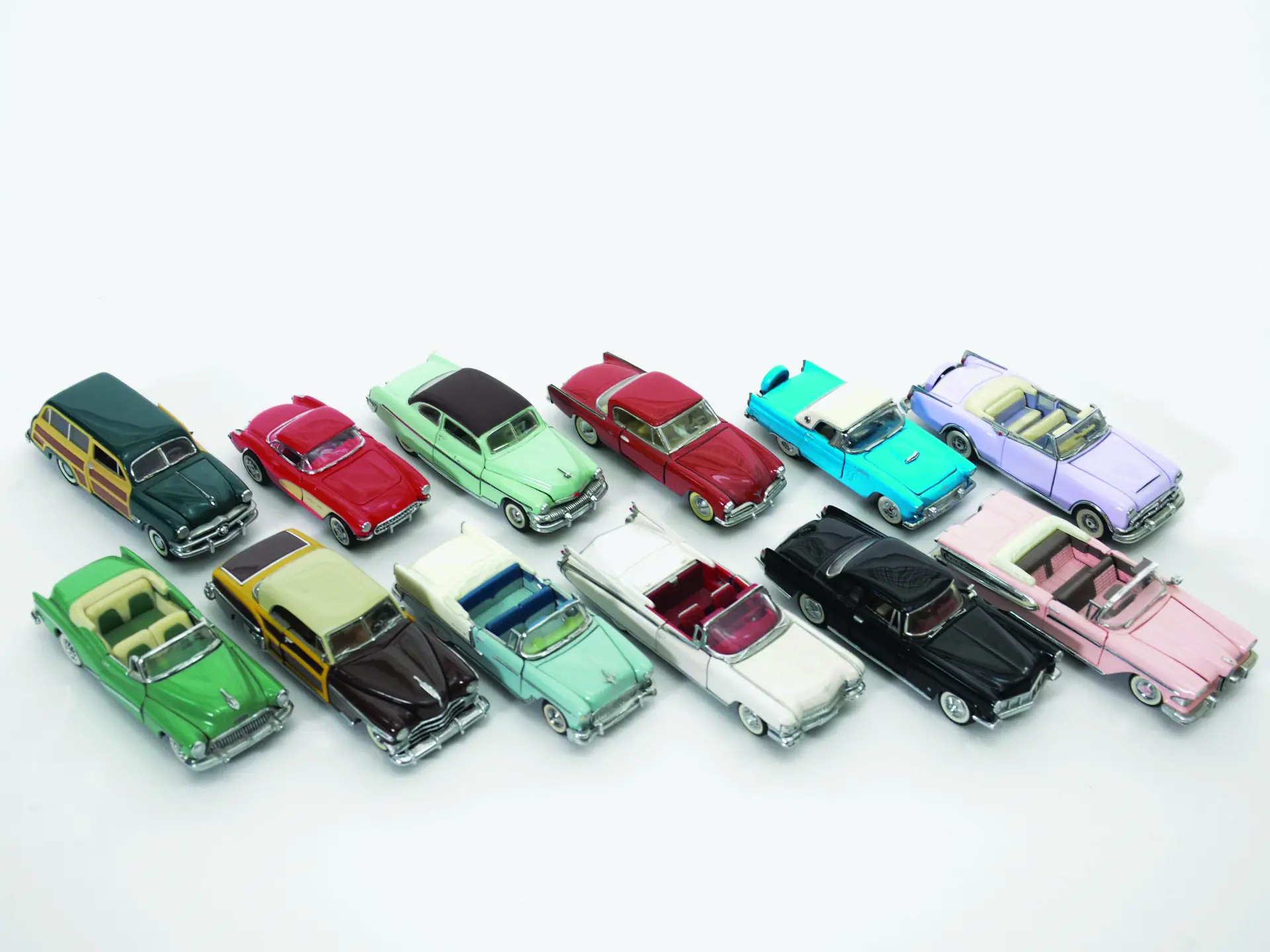 A group of 12, 1/43 scale, Franklin mint models of the 1950s. | Auburn ...