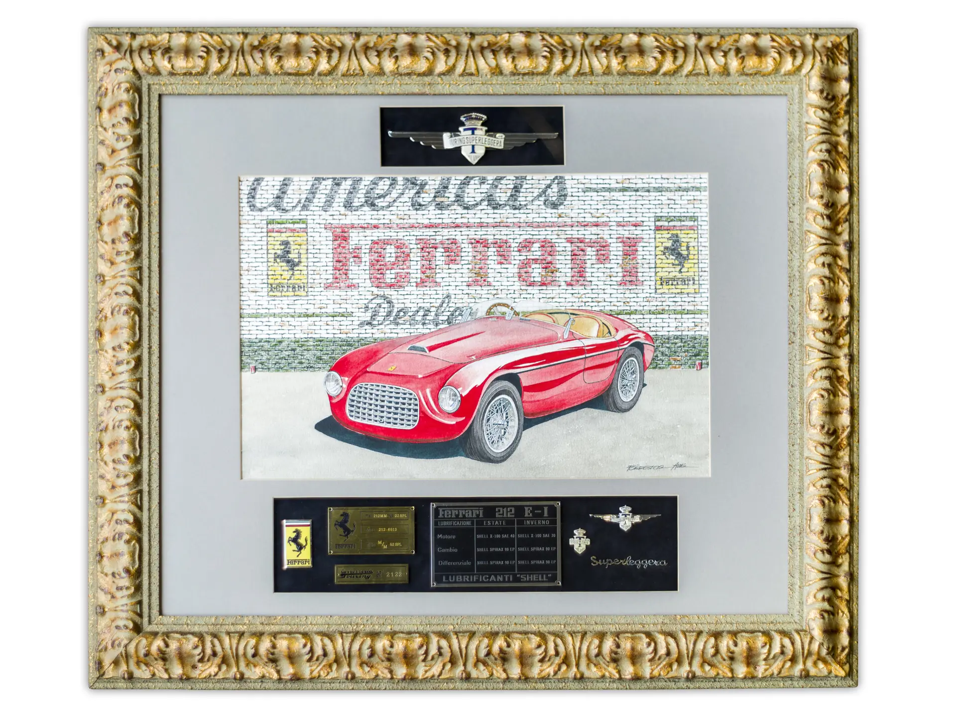 Ferrari 212 Water Color Painting by Forrester | Gene Ponder Collection ...