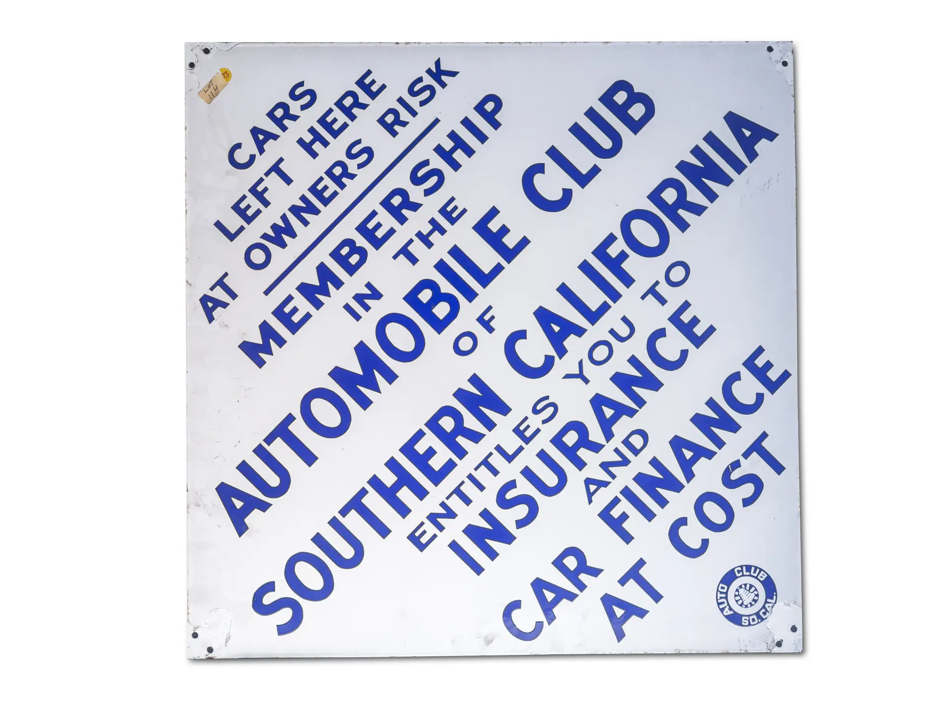 Southern California Automobile Club Single-Sided Porcelain Sign | THE ...
