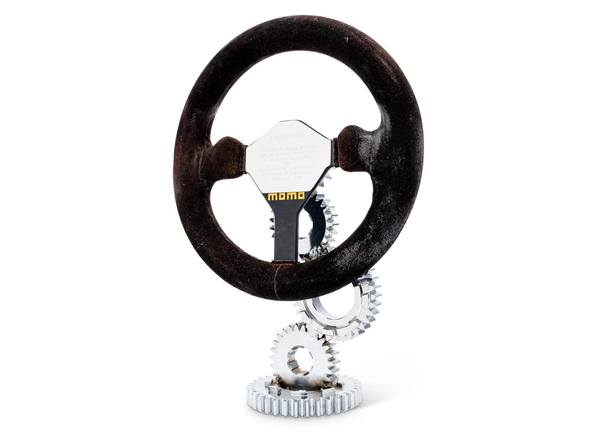 1984 Dutch Grand Prix Appreciation Trophy from Team Lotus | Nigel ...