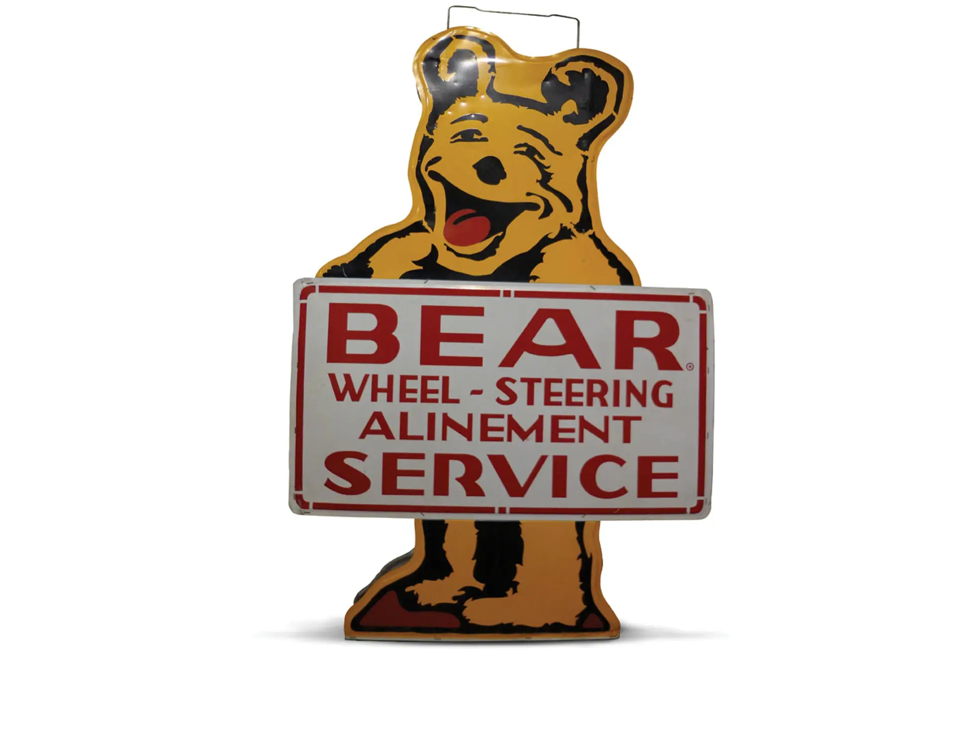 Bear Wheel Alignment Double-Sided Tin Sign | Auburn Memorabilia Auction ...
