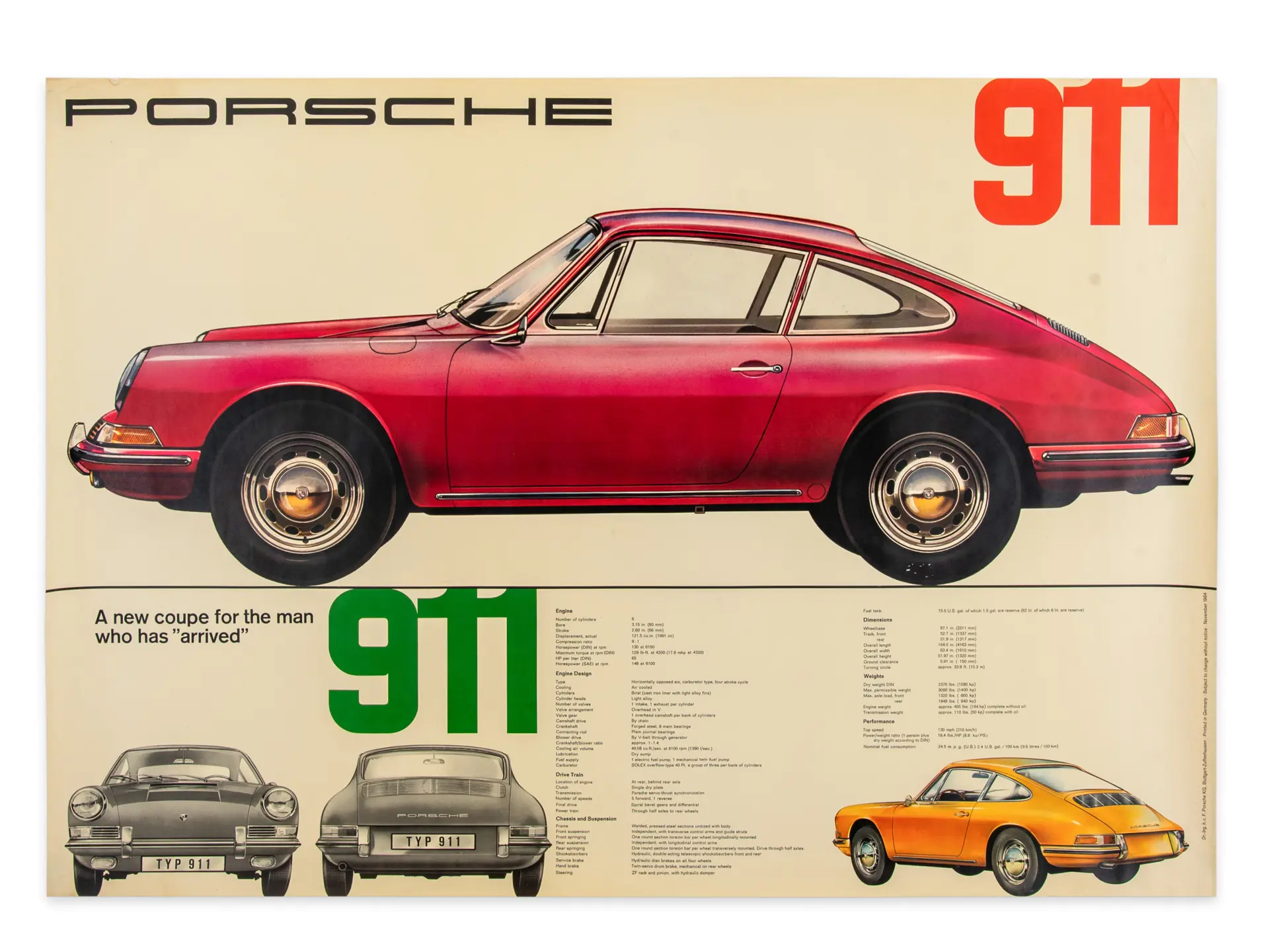 "A new coupe for the man who has 'arrived'" Porsche 911 Advertising ...
