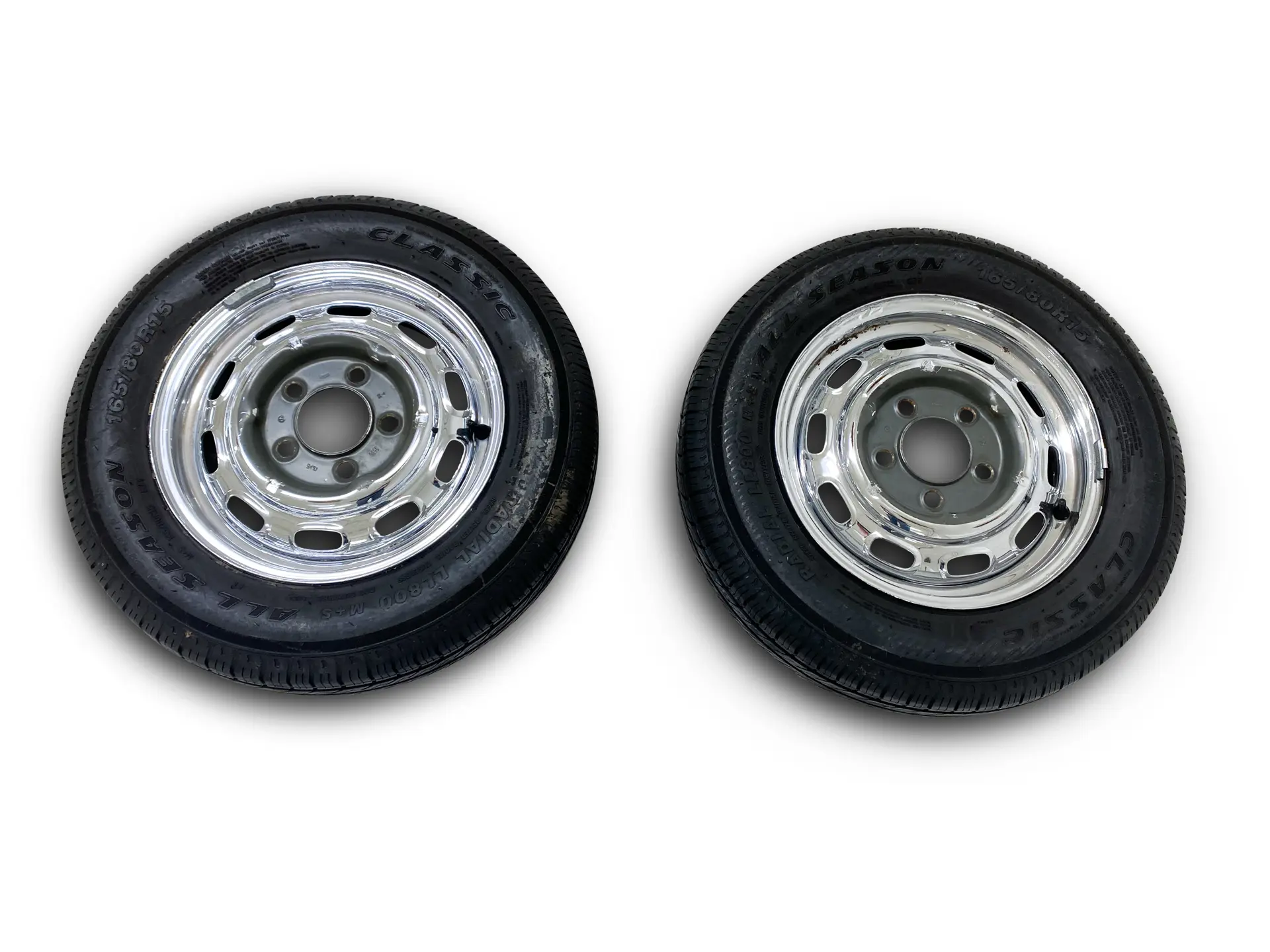 Two 4.5x15 Lemmerz Wheels with Classic Radial Tires | The White ...