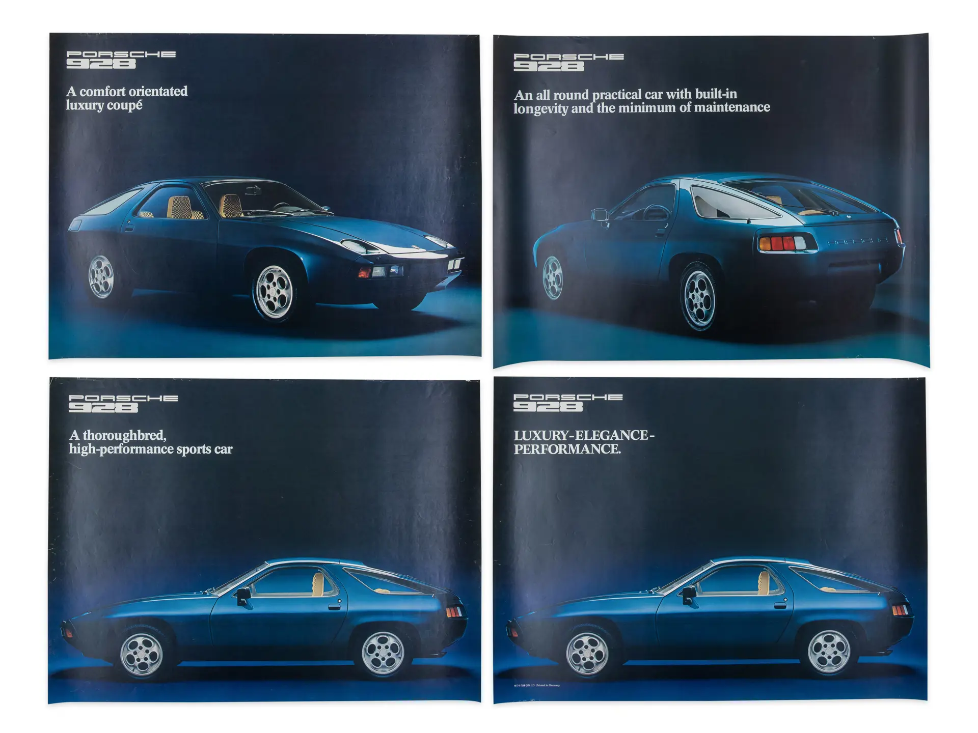 Four Porsche 928 Advertising Posters | The White Collection | Online ...