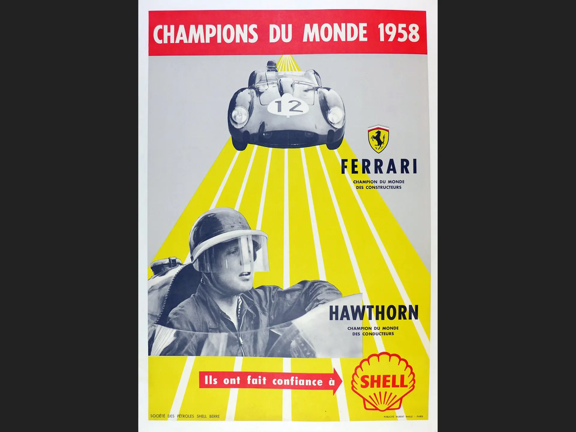 Ferrari Champions du Monde Shell Advertising Poster, 1958 | Open Roads ...