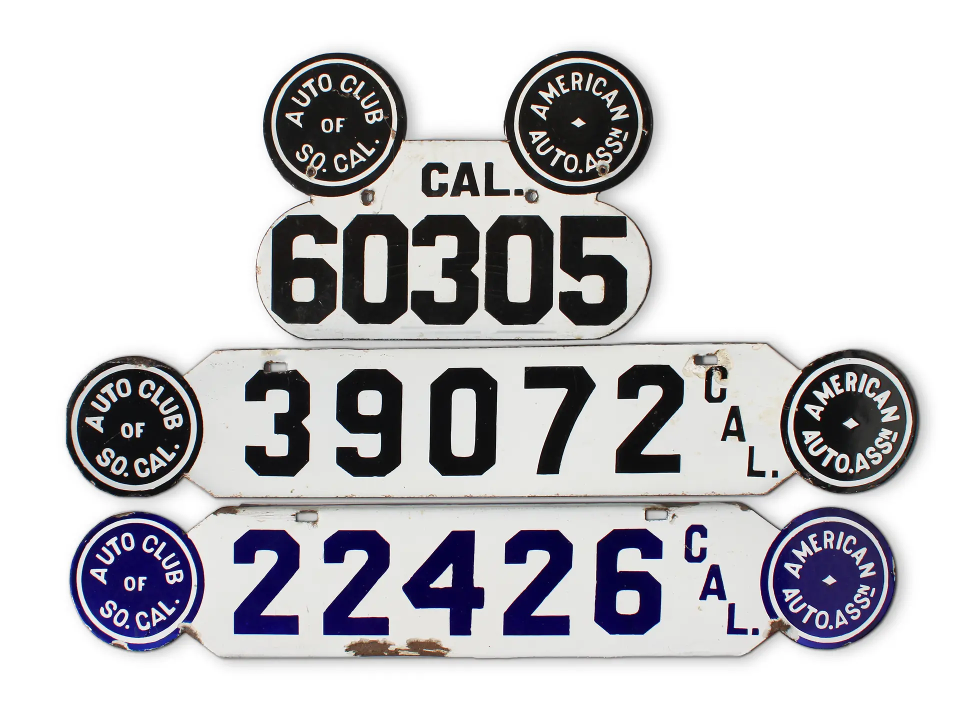 Three Auto Club of So. Cal. Porcelain License Plates | Hershey 2023 ...