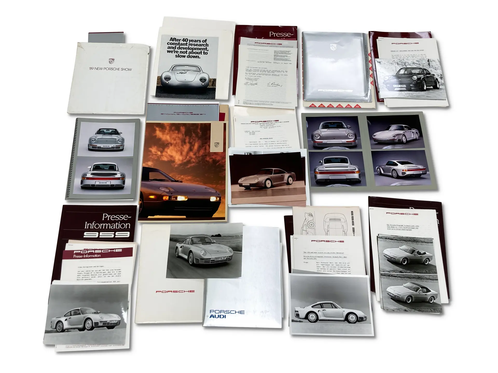 Porsche English/German Press Kits including 944 S2 Cabriolet, 959, and ...