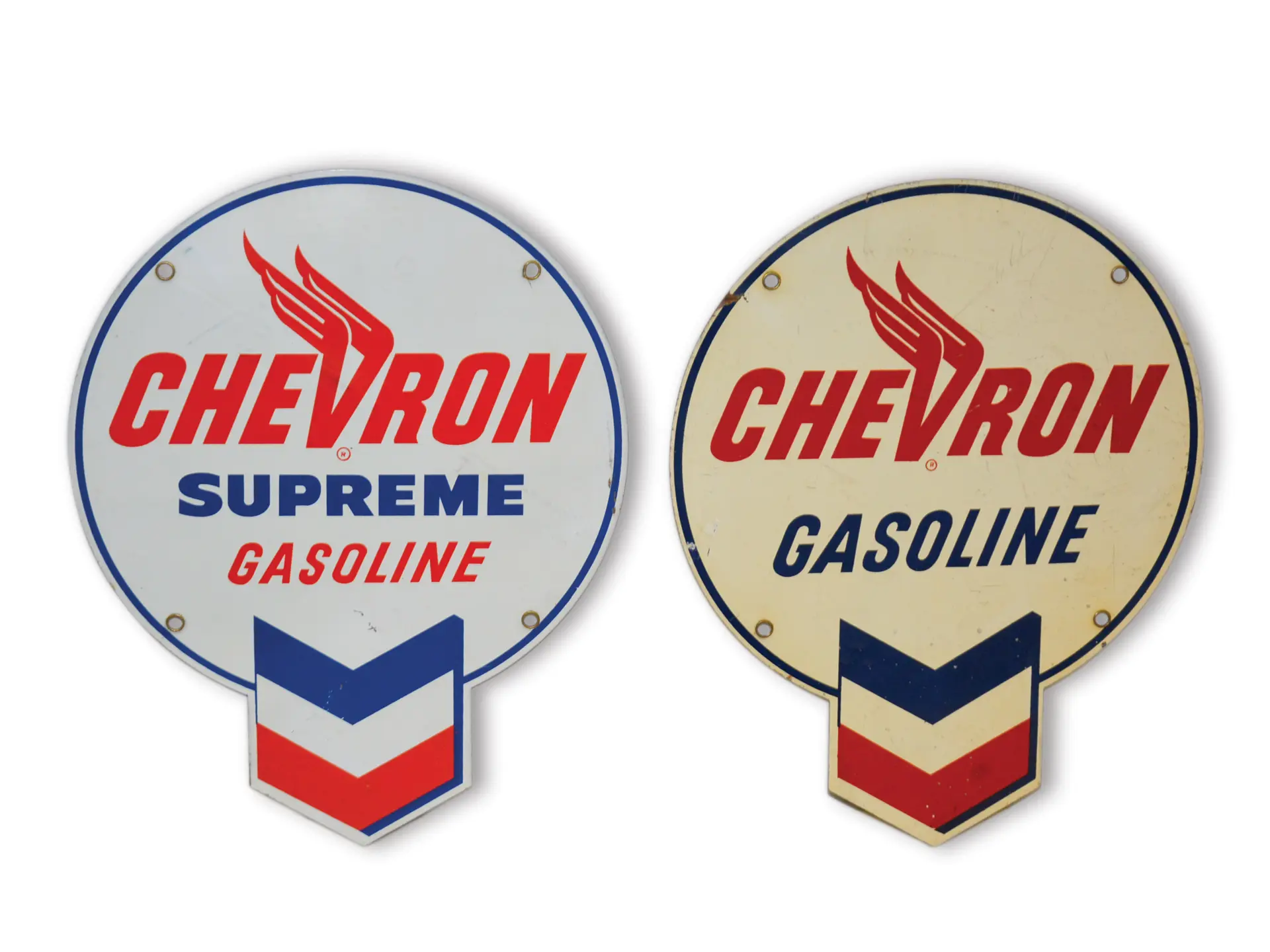 Two Chevron Gasoline Pump Signs | Auburn Spring 2019 | RM Sotheby's