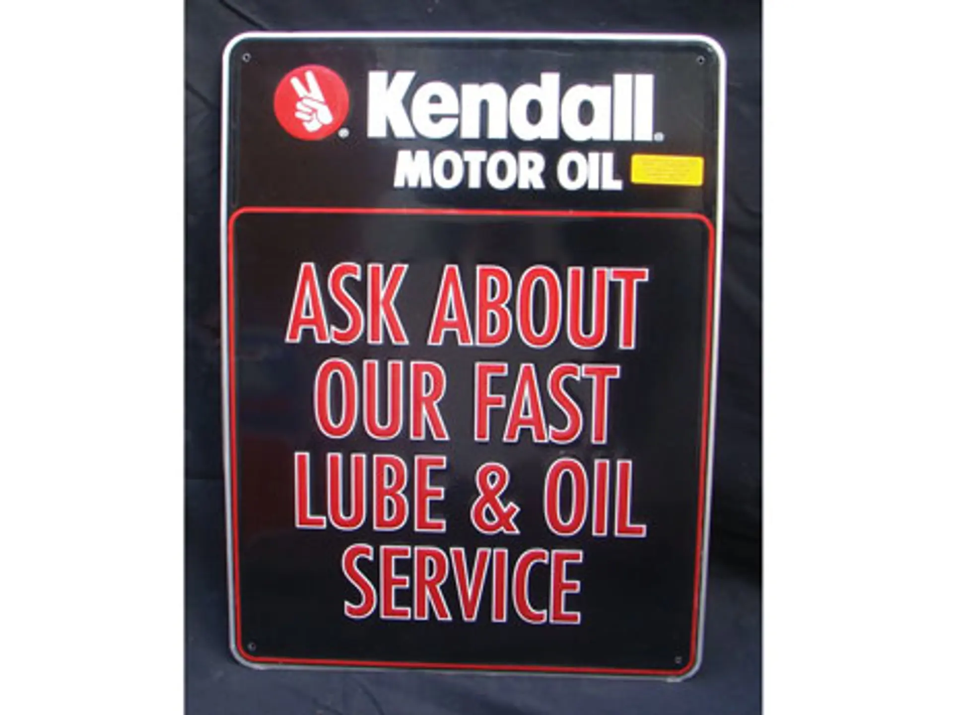 Original New Old Stock Embossed Metal Kendall Motor Oil Sign | Auburn ...