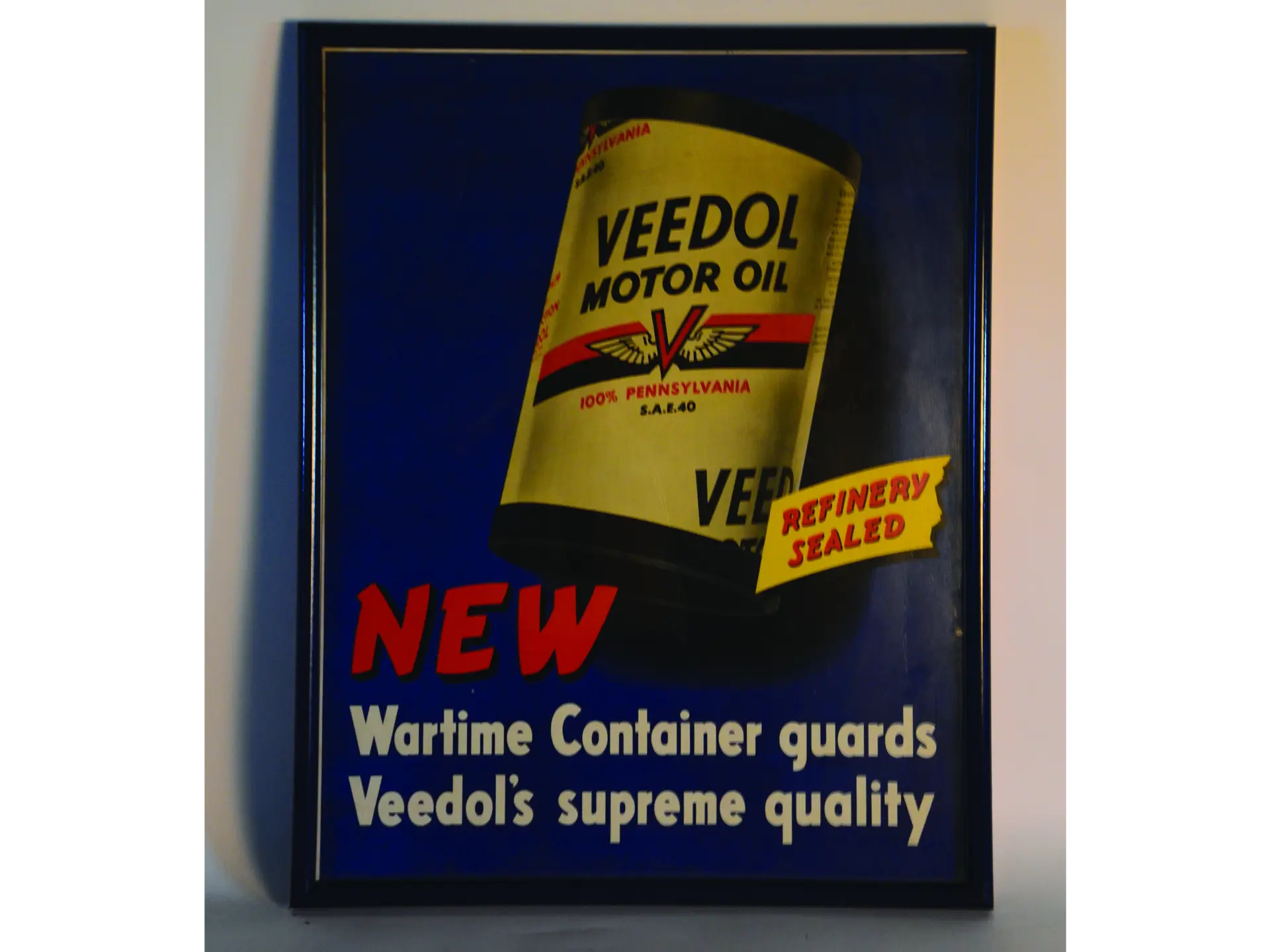 An interesting, wartime era, Veedol Motor Oil advertising poster ...