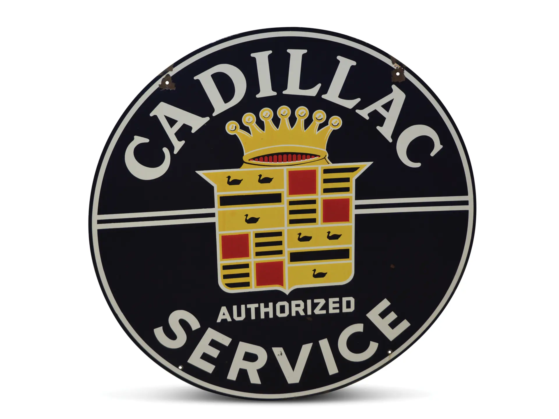 Cadillac Authorized Service with Crest Logo 'Dark' Porcelain Sign ...