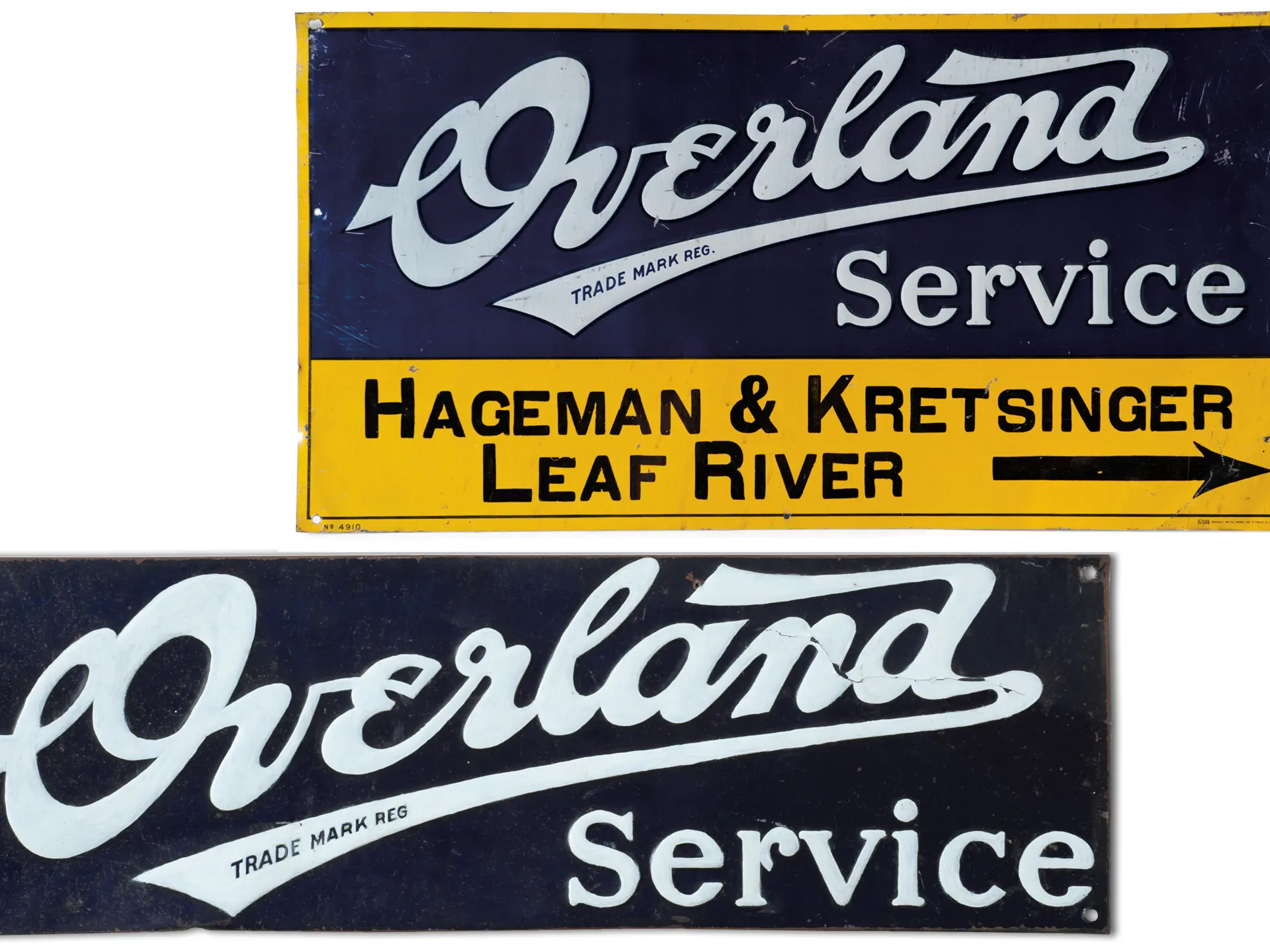 Two Overland Service Signs | The Dingman Collection 2012 | RM Sotheby's