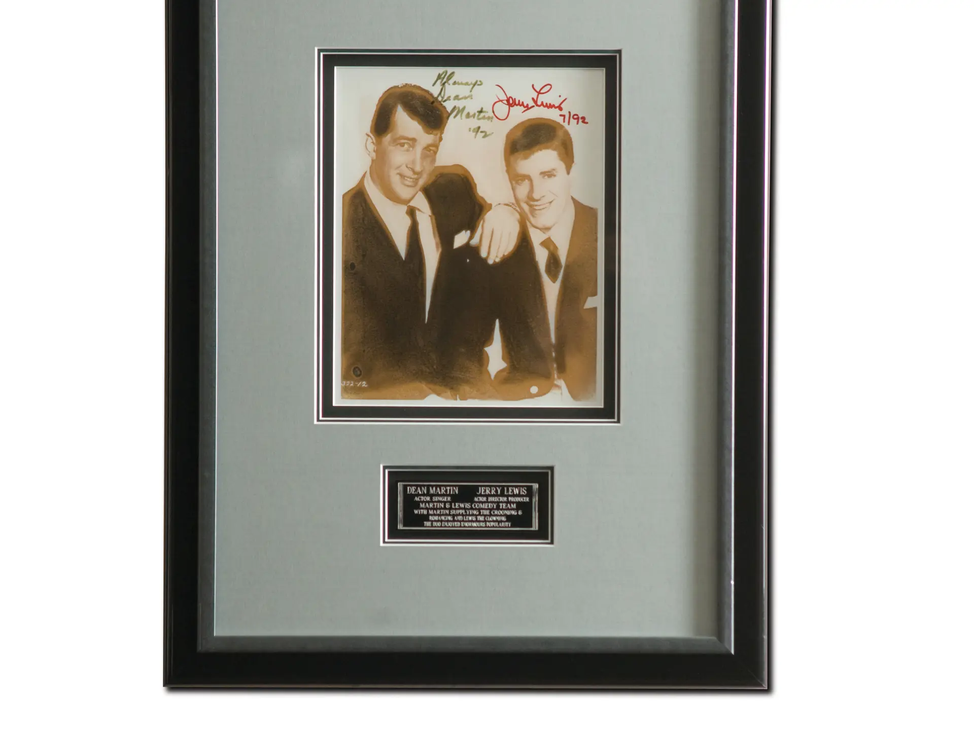 Dean Martin/Jerry Lewis Autographed Display | The Astor Collection | RM ...