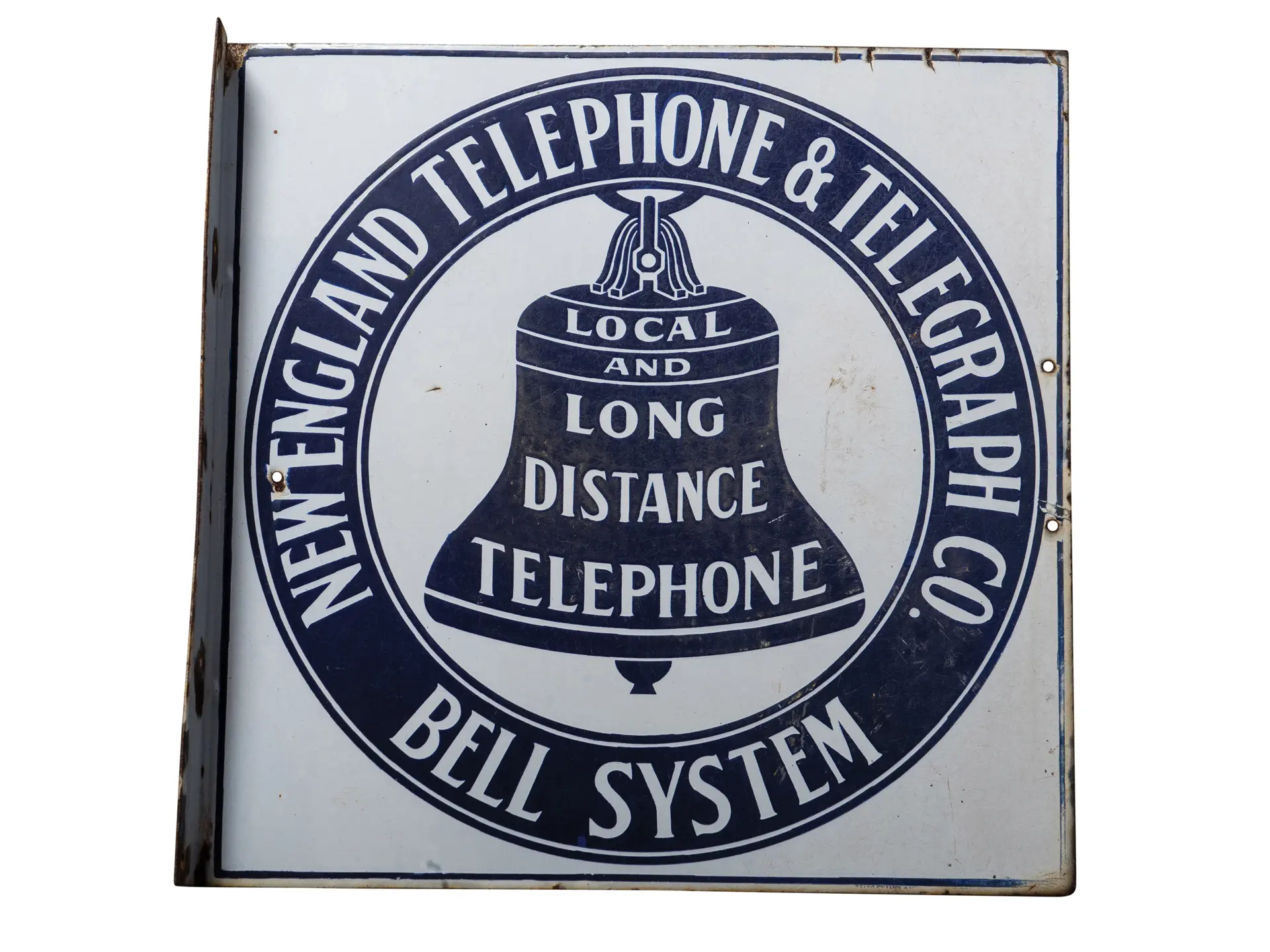 Bell System New England Telephone And Telegraph Double Sided Porcelain