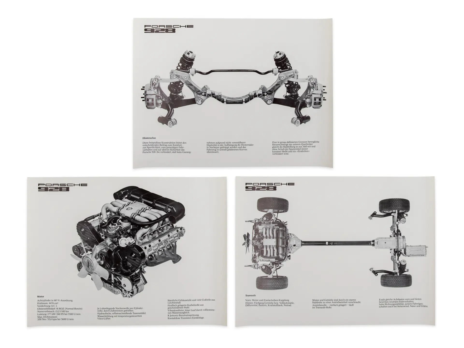 Three Porsche 928 Technical Posters, German | The White Collection ...