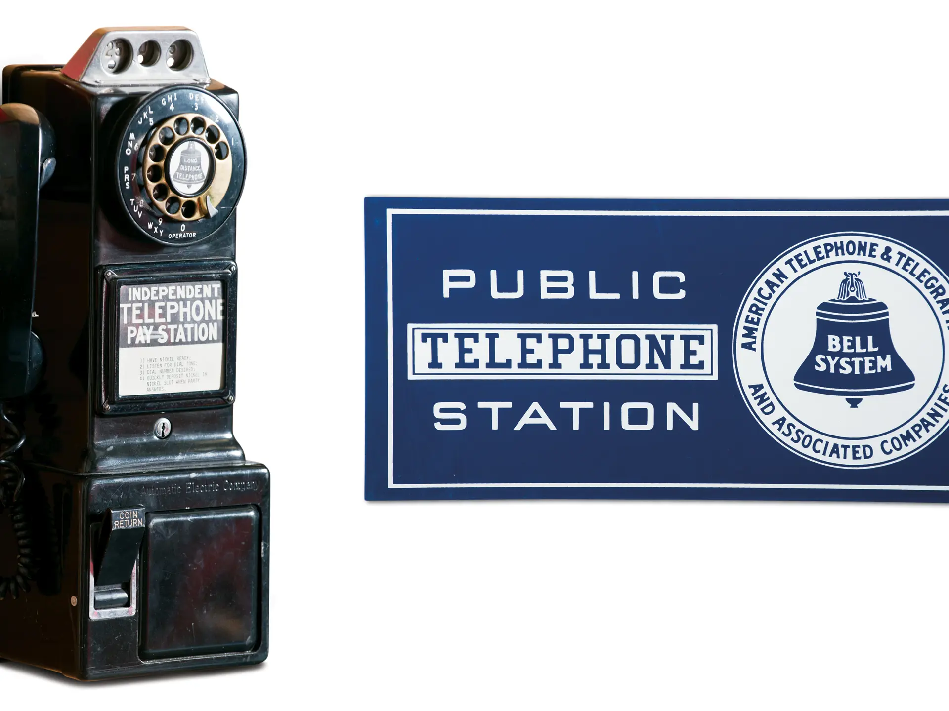 Payphone and Bell Telephone Sign | The Bruce Weiner Microcar Museum ...