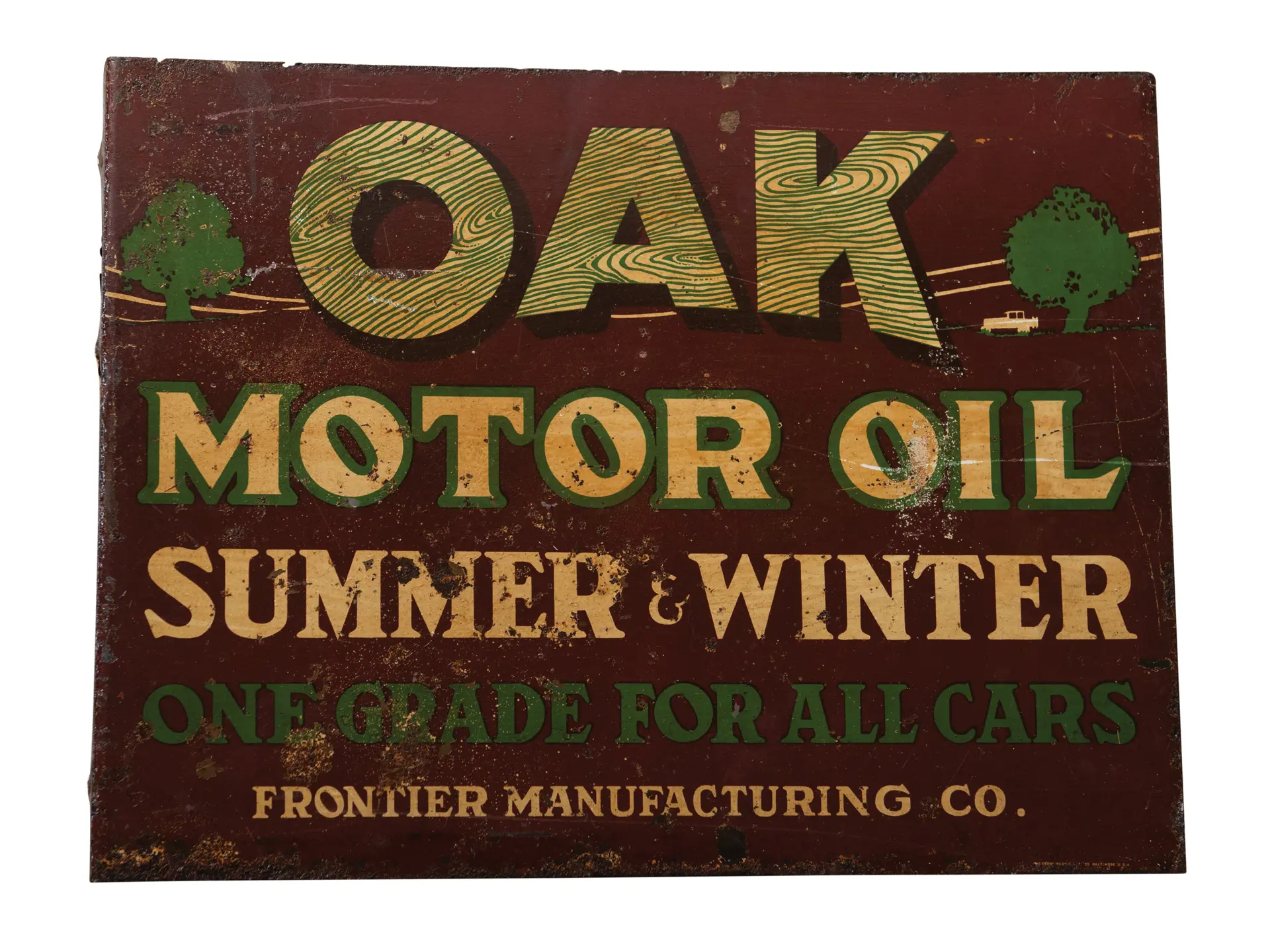 Oak Motor Oil Double Sided Metal Flange Sign The Dingman Collection