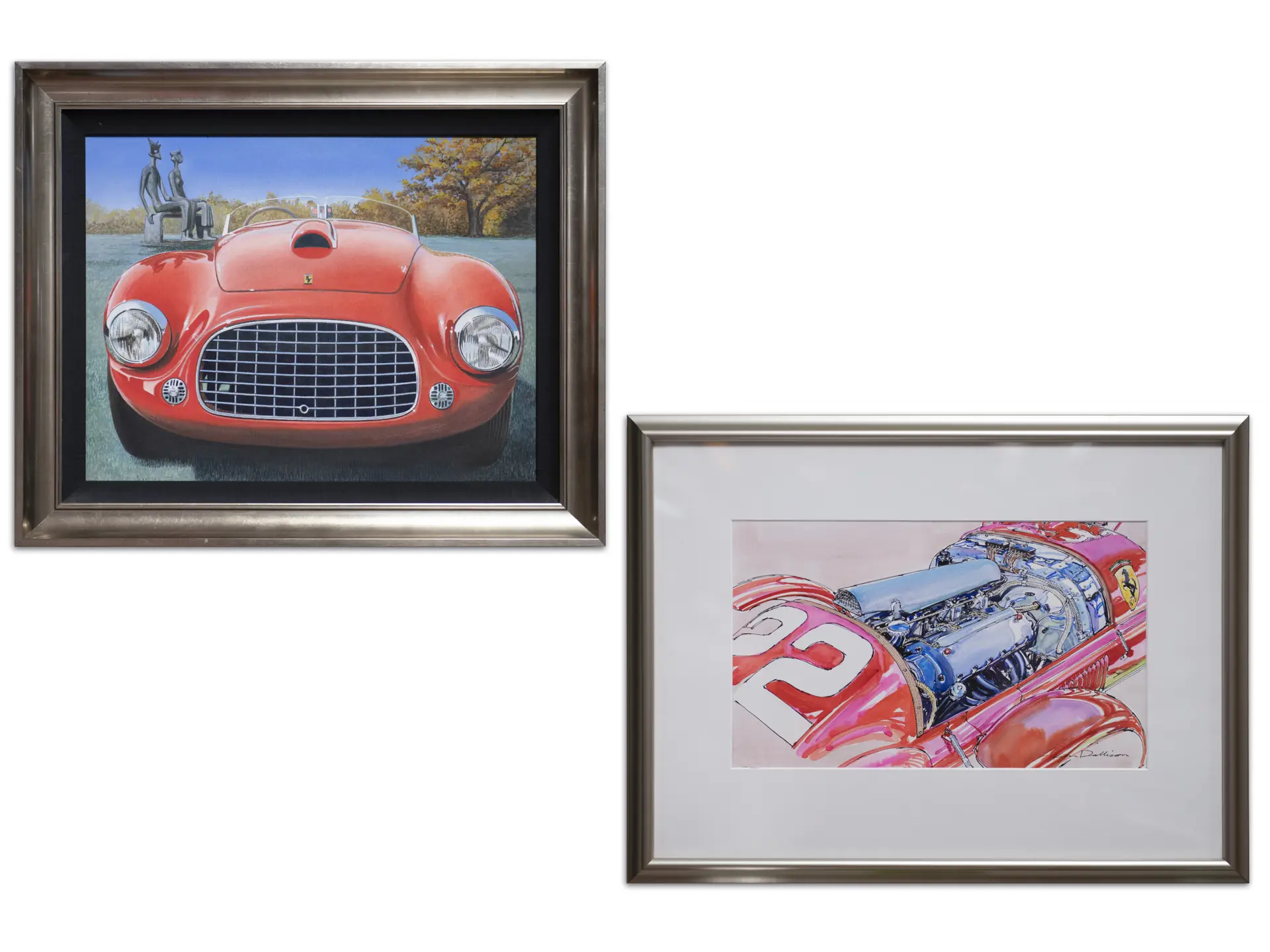 Pair of Original Ferrari Paintings | Gene Ponder Collection | RM Sotheby's