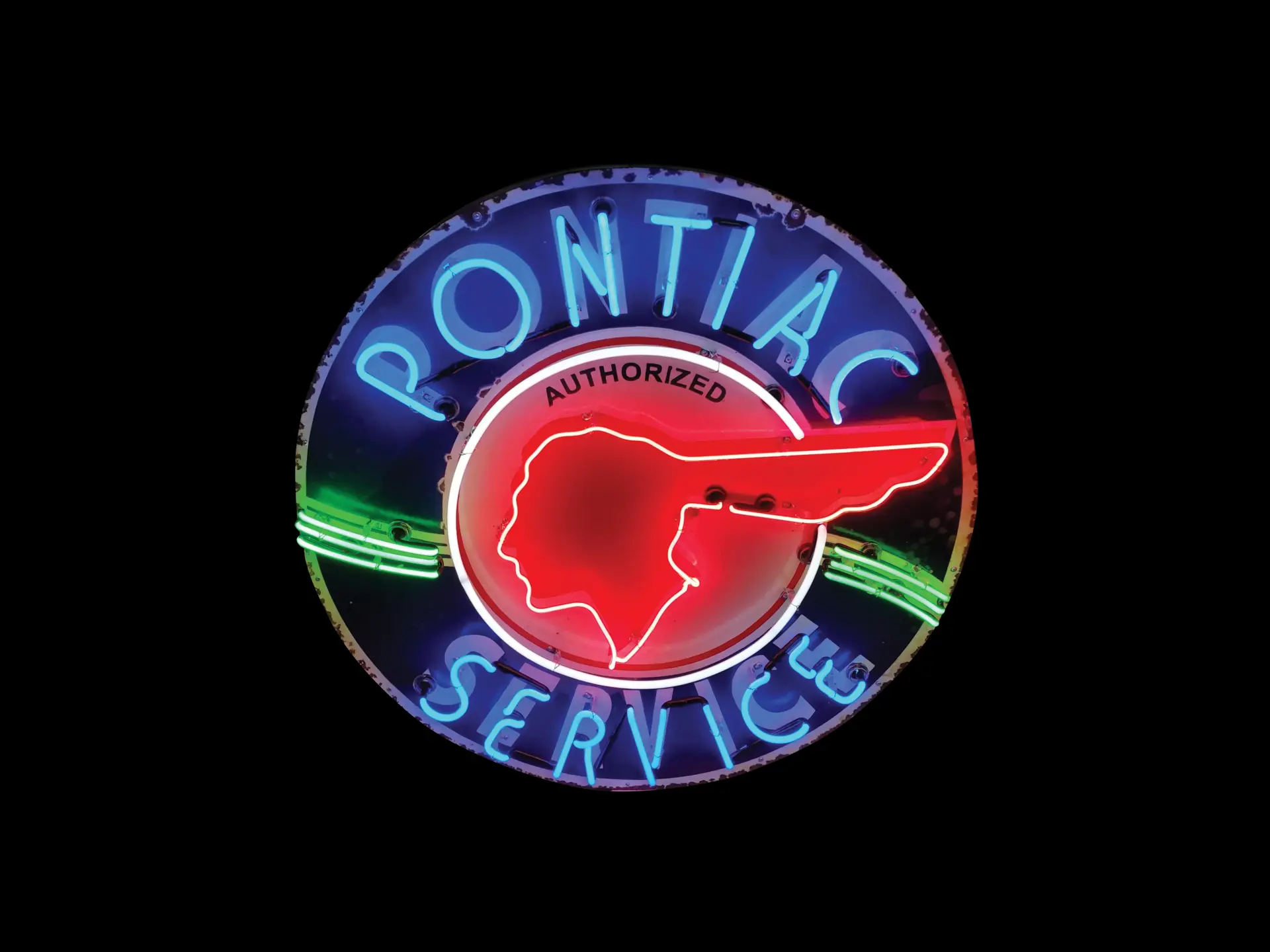 Pontiac Service Original Porcelain Neon Sign | Fort Lauderdale 2018 ...