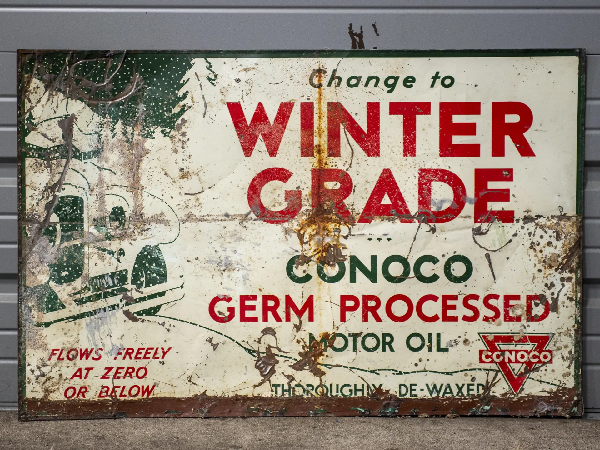 Conoco Winter and Summer Grade Double-Sided Tin Sign | Auburn Fall 2021 ...