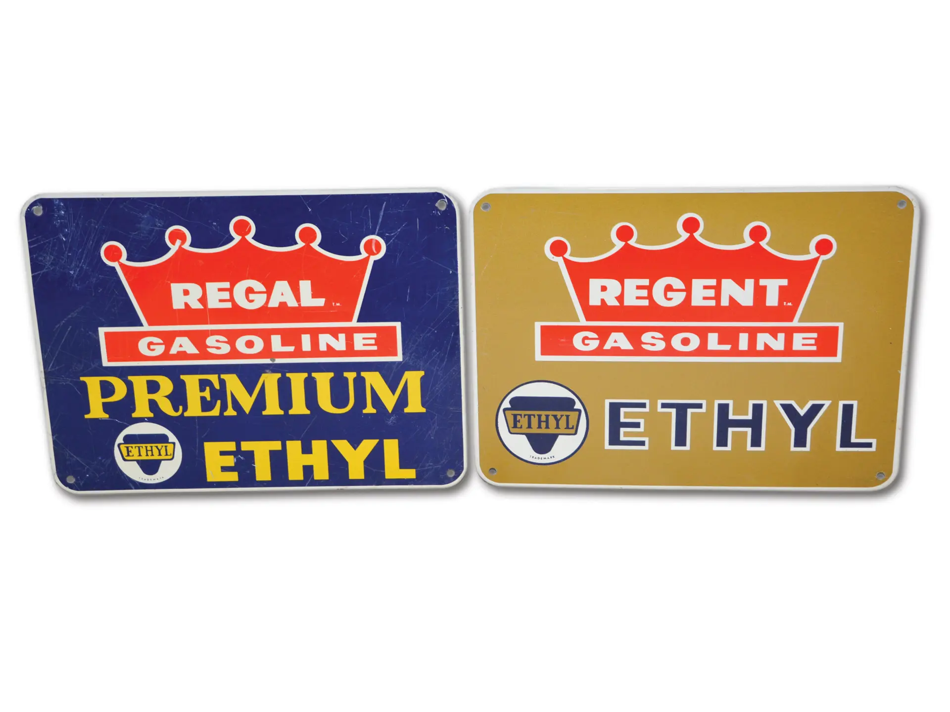 Regent Premium Ethyl and Regent Ethyl Gasoline Pump Signs | Auburn ...
