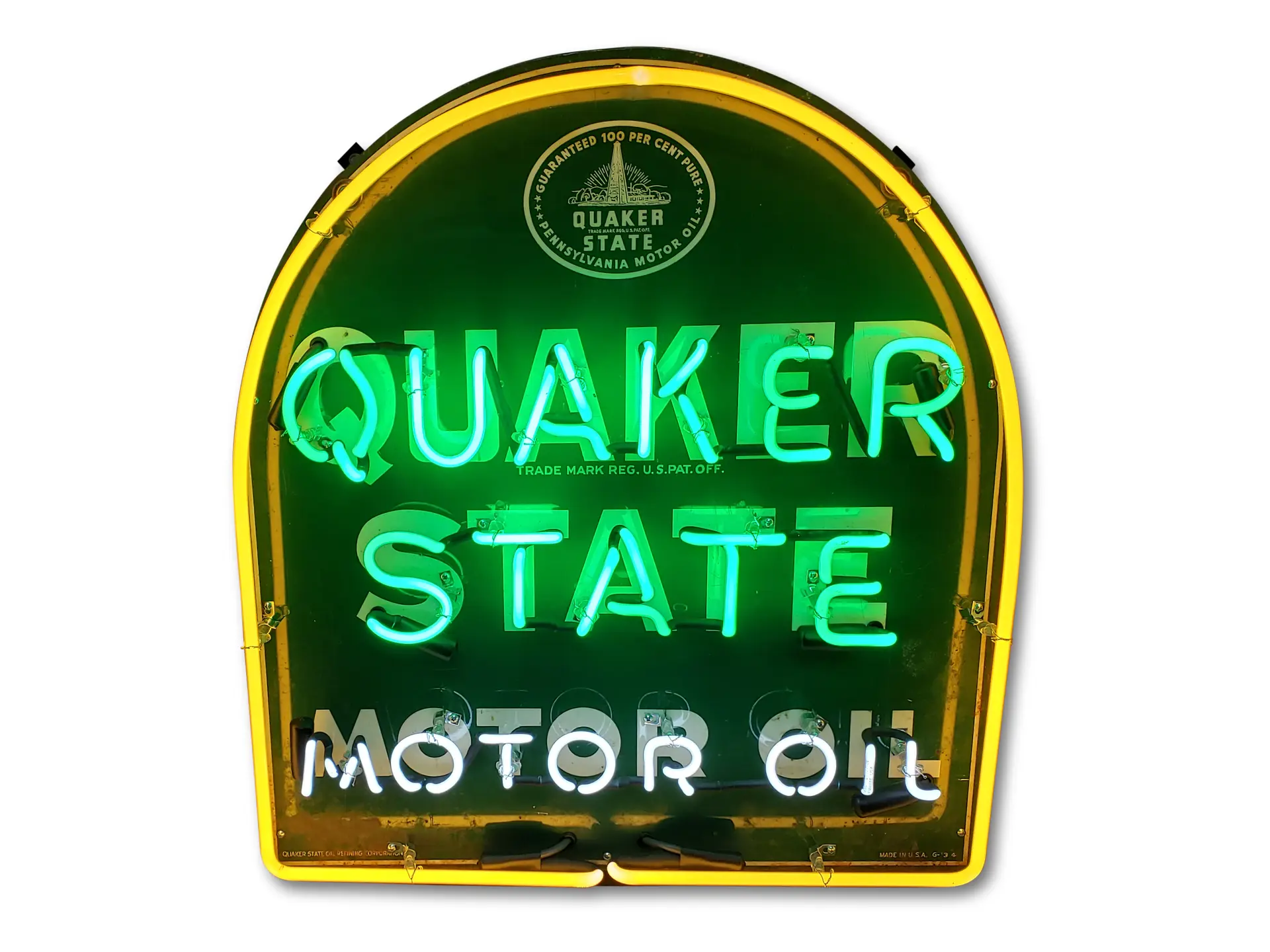 Quaker State Motor Oil Neon Tin Sign | Driving into Summer | RM Sotheby's