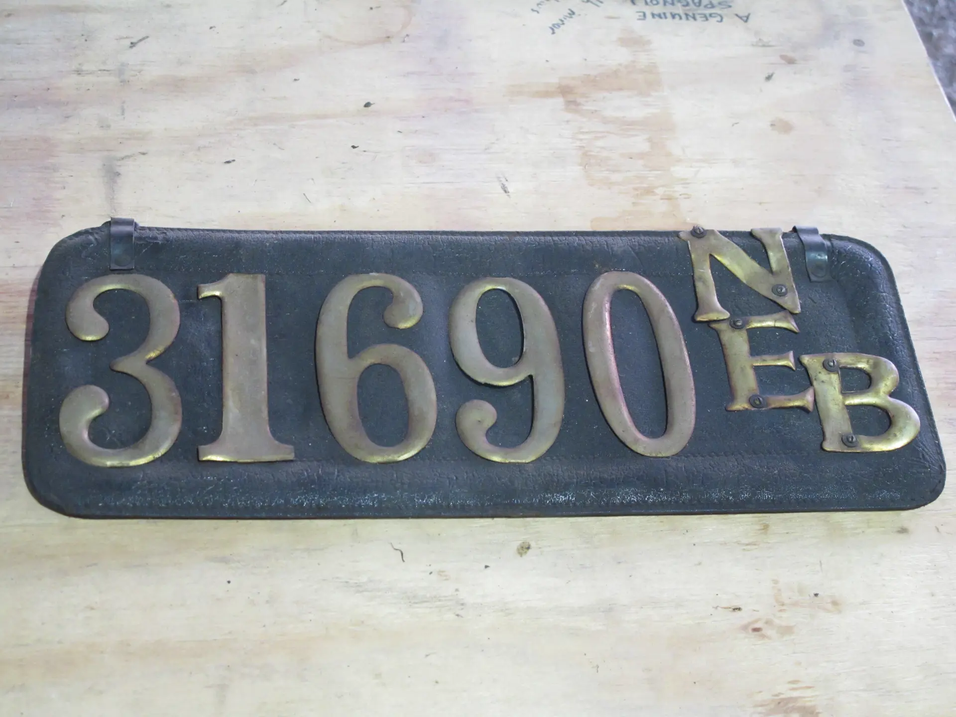 Nebraska Pre-State Leather License Plate | The Lee Roy Hartung ...