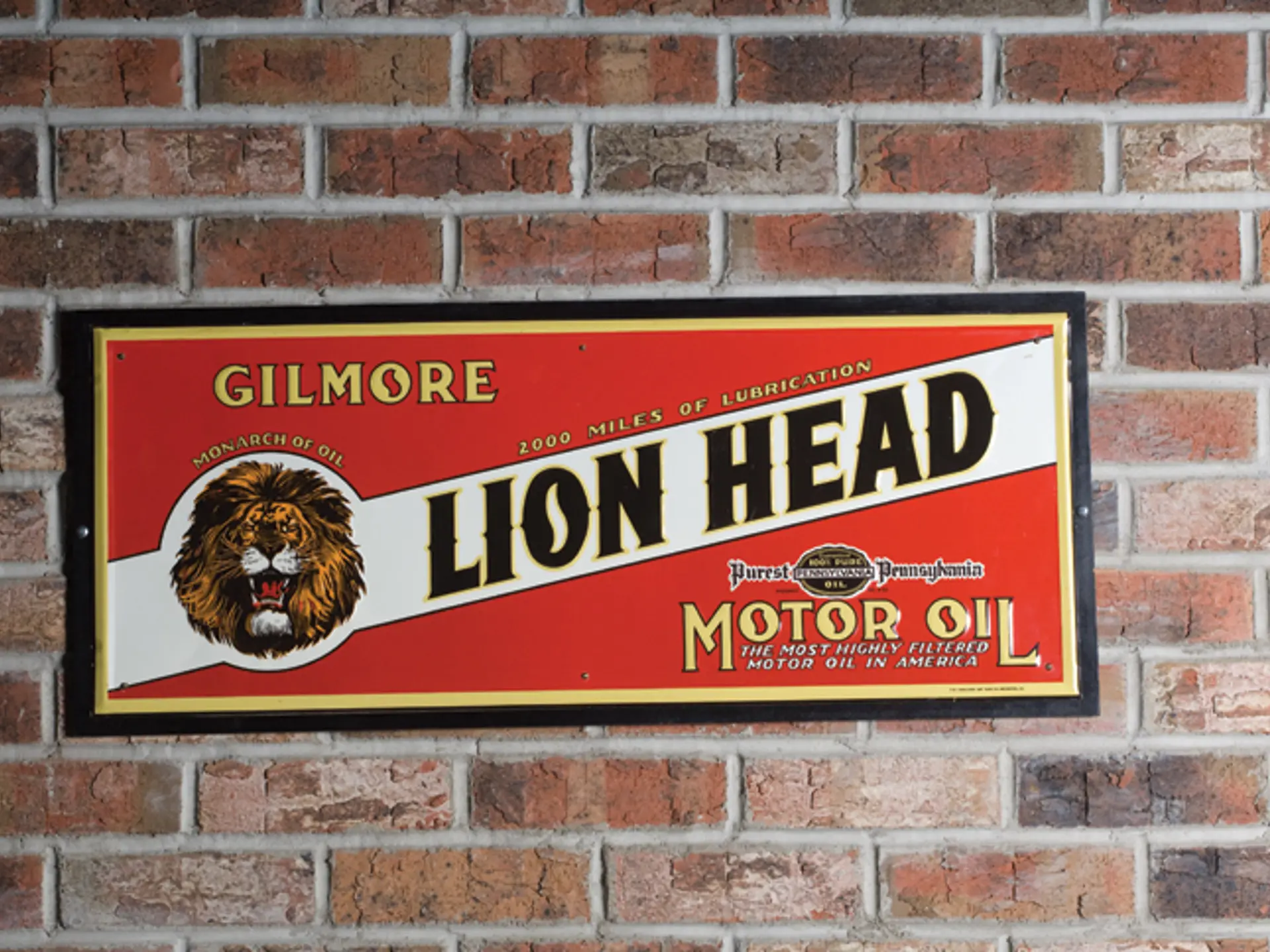 Gilmore Lion Head Motor Oil Sign | Joe's Garage - The MacPherson ...