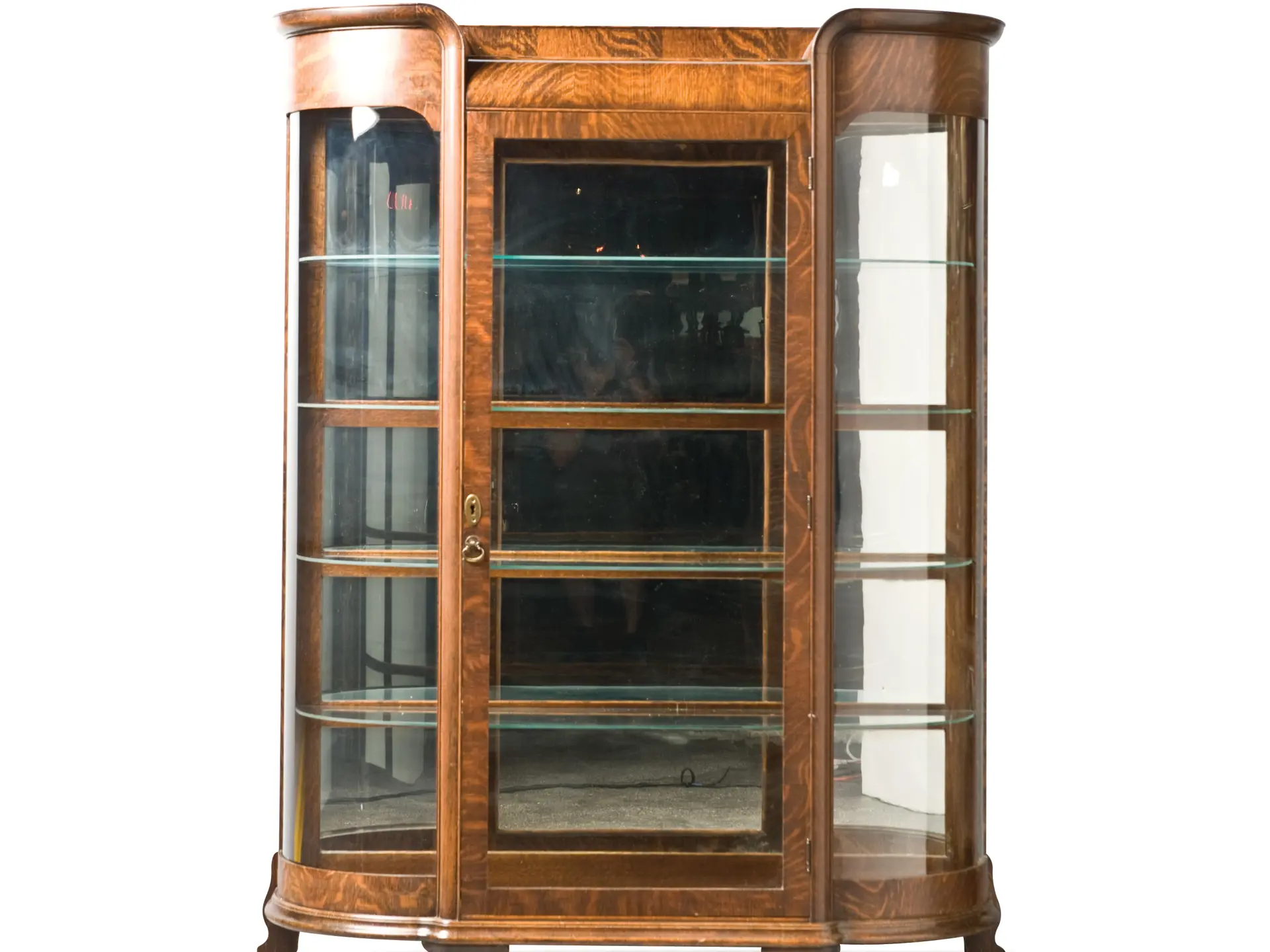 Unusual Stained Oak Veneer Display Cabinet | The Milhous Collection ...