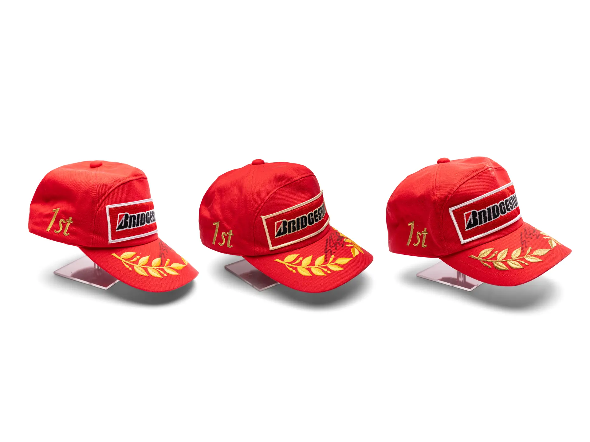 Signed Bridgestone 1st Place Signed Caps | The Schumacher and F1 ...