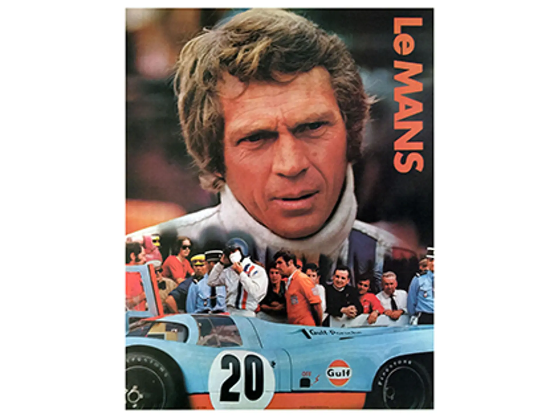 Steve McQueen LeMans Film, Gulf Promotional Poster, 1971. 22 x 17 ins ...