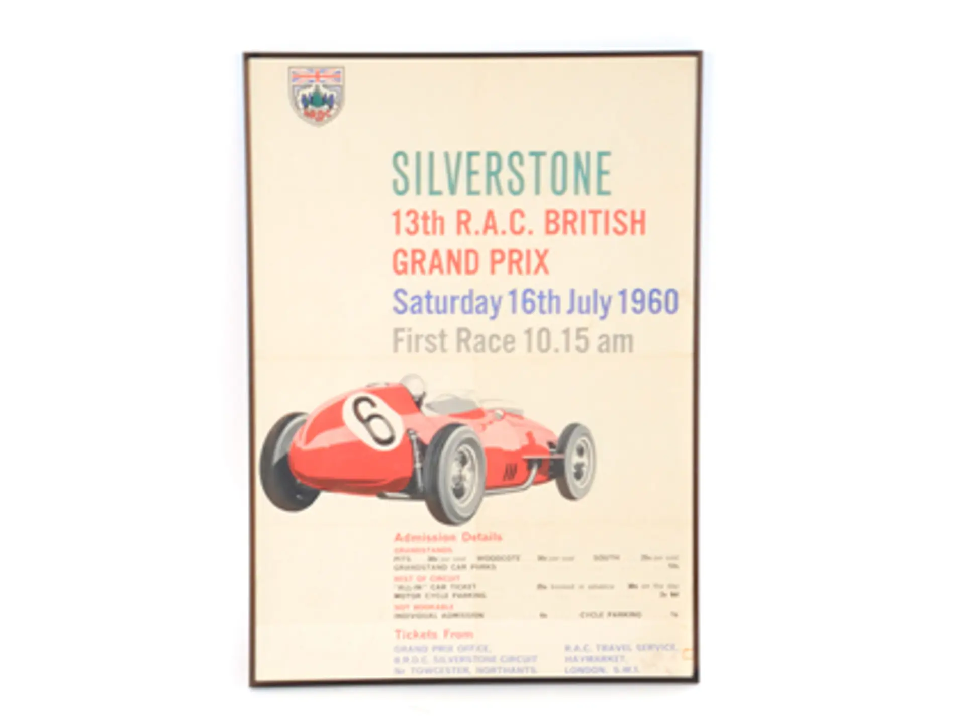 1960 Silverstone 13th R.A.C. British Grand Prix poster | Auburn Spring ...