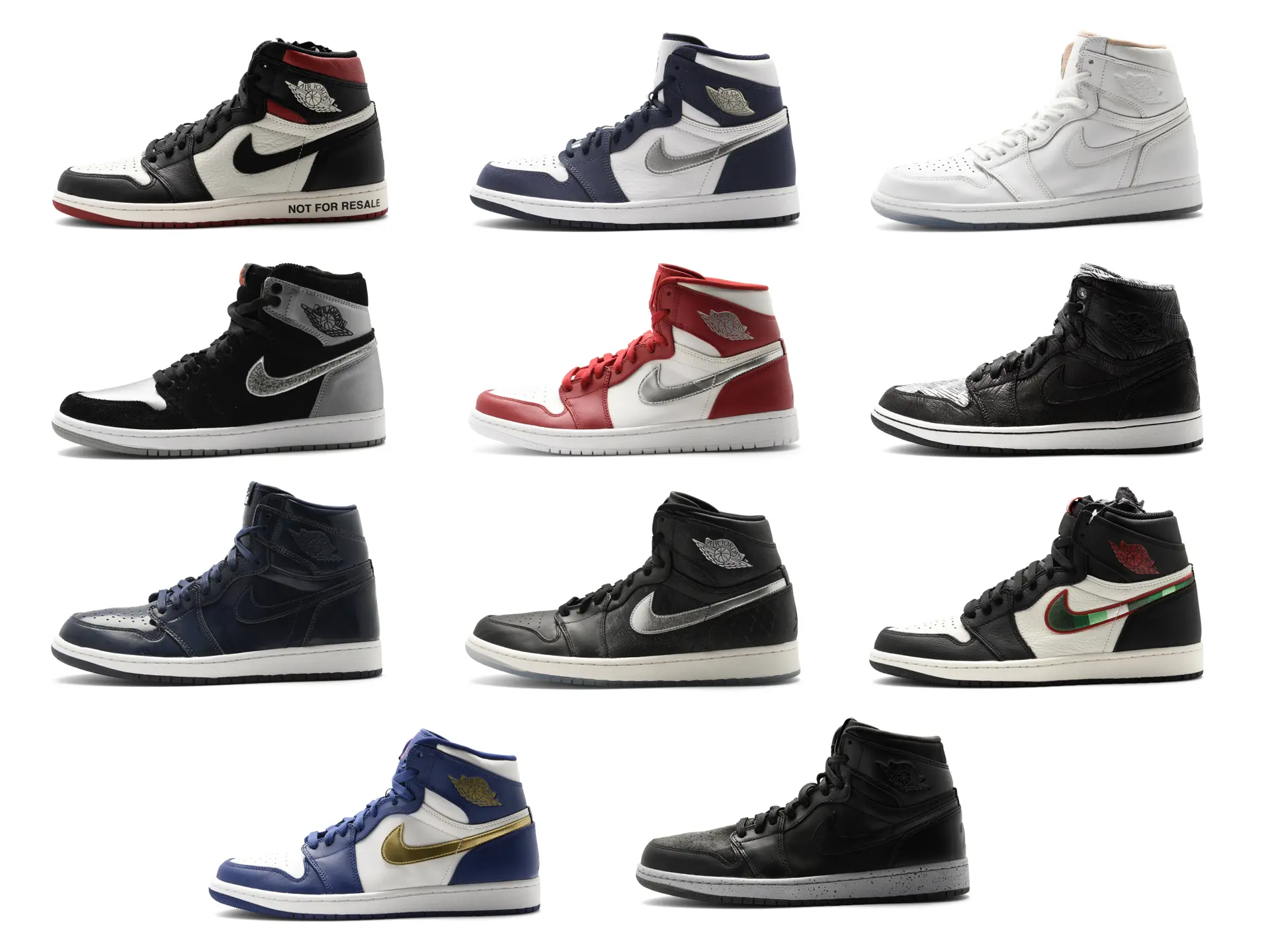 Set of 11 | Nike Air Jordan 1 Retro High Sneakers | Dare to Dream | The ...