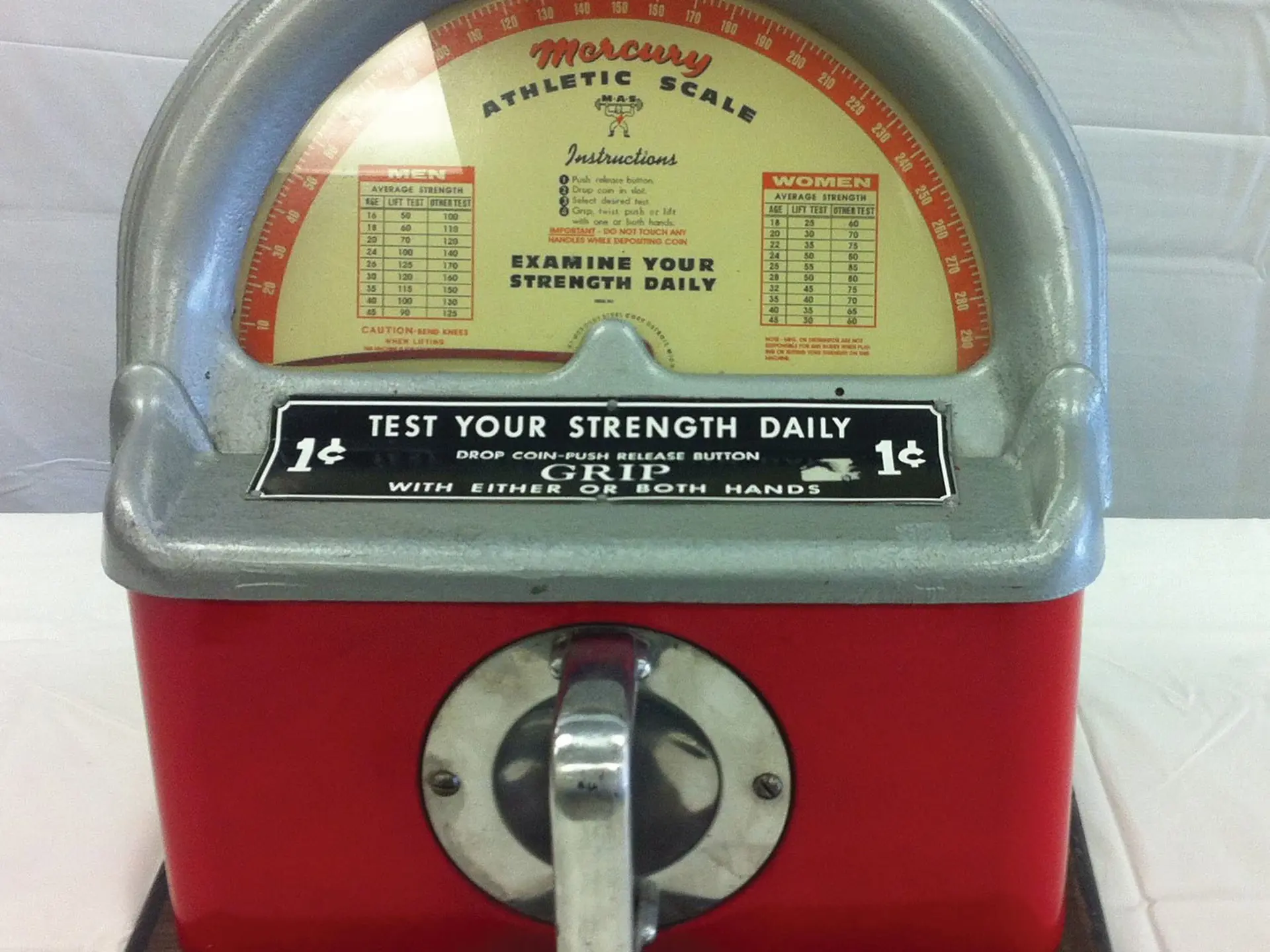 Vintage Table Top Strength Tester By Mercury Steel Corp. Detroit ...