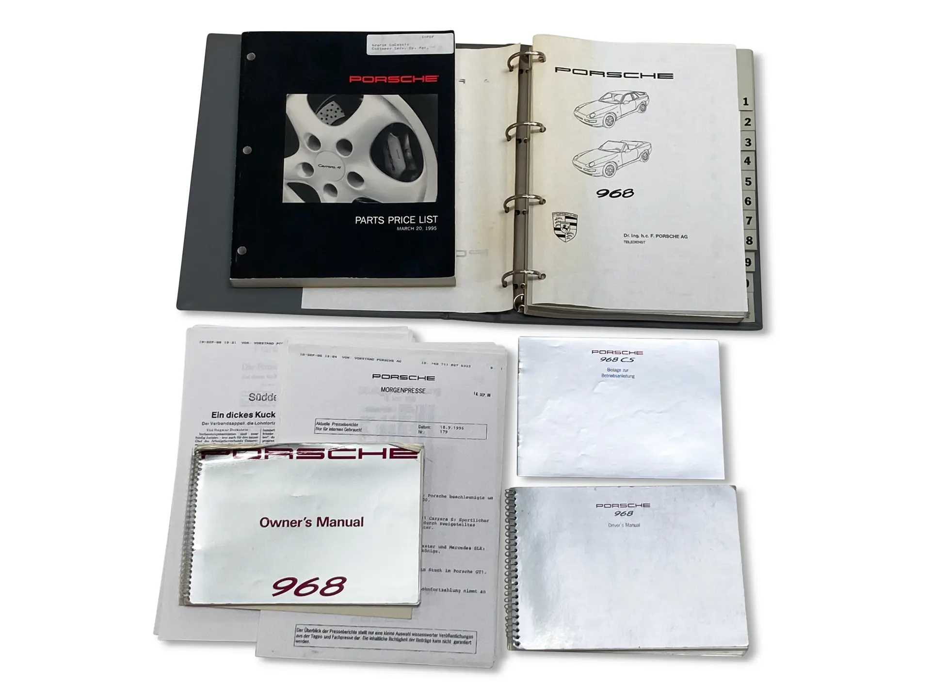 Porsche 968 Manuals, Parts Lists, Literature, and Parts Diagram Book ...
