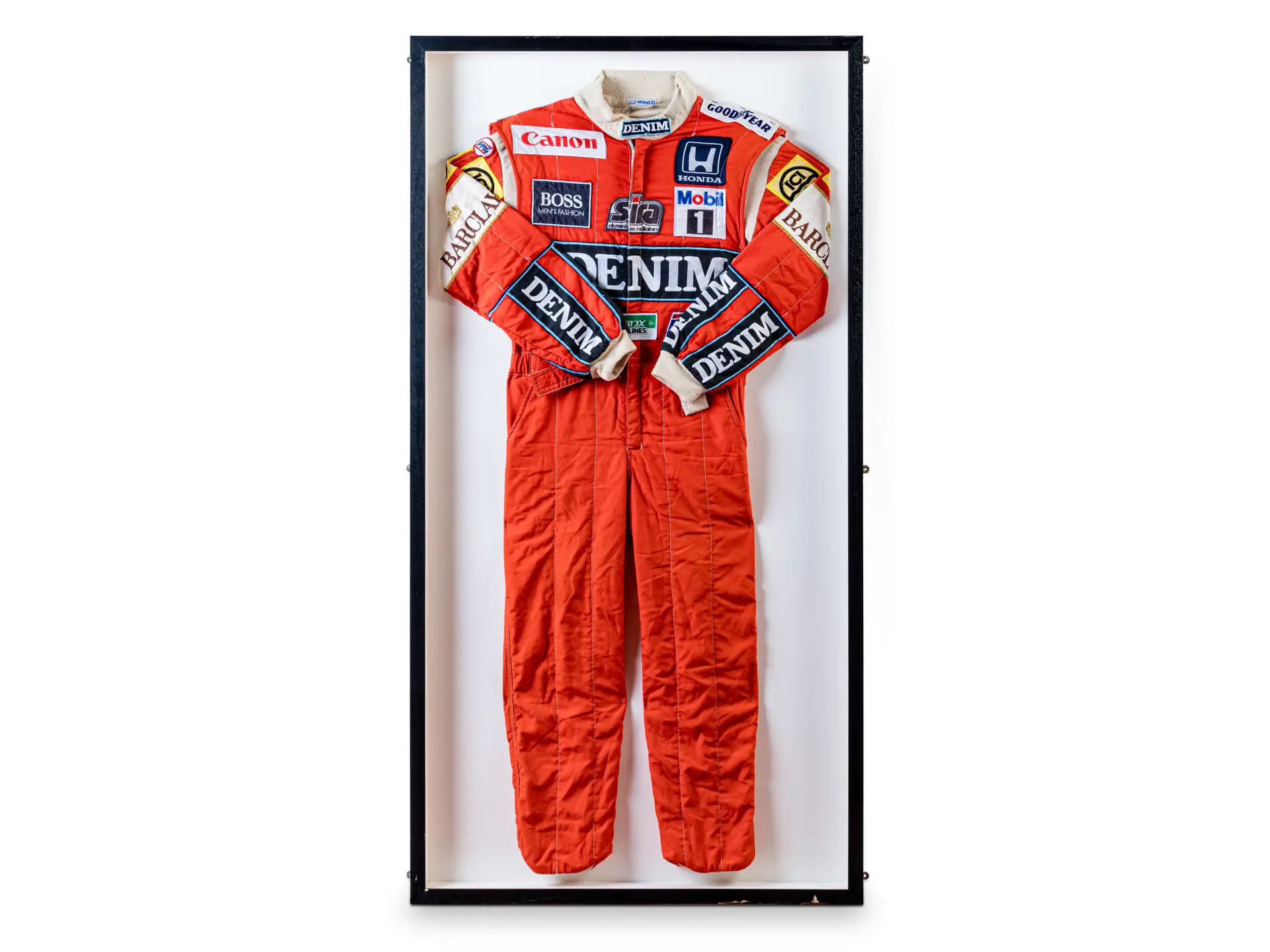 1987 Canon Williams Stand 21 Formula 1 Framed Racing Suit | Nigel ...