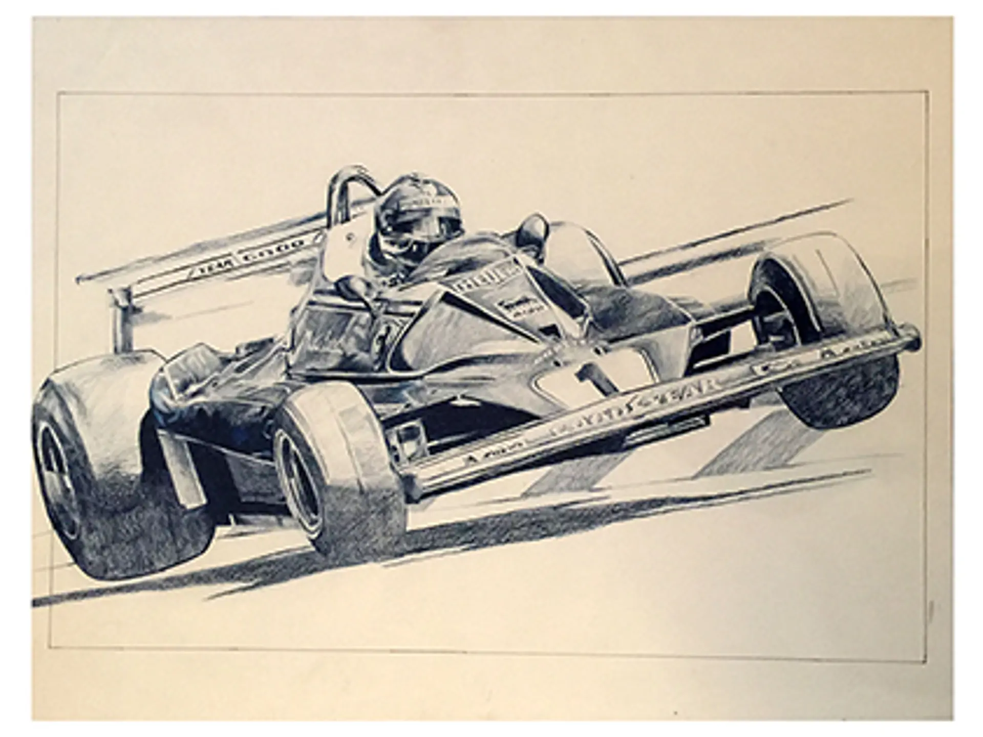 "Nicki Lauda Takes Off", An original Drawing by NBA artist Michael ...