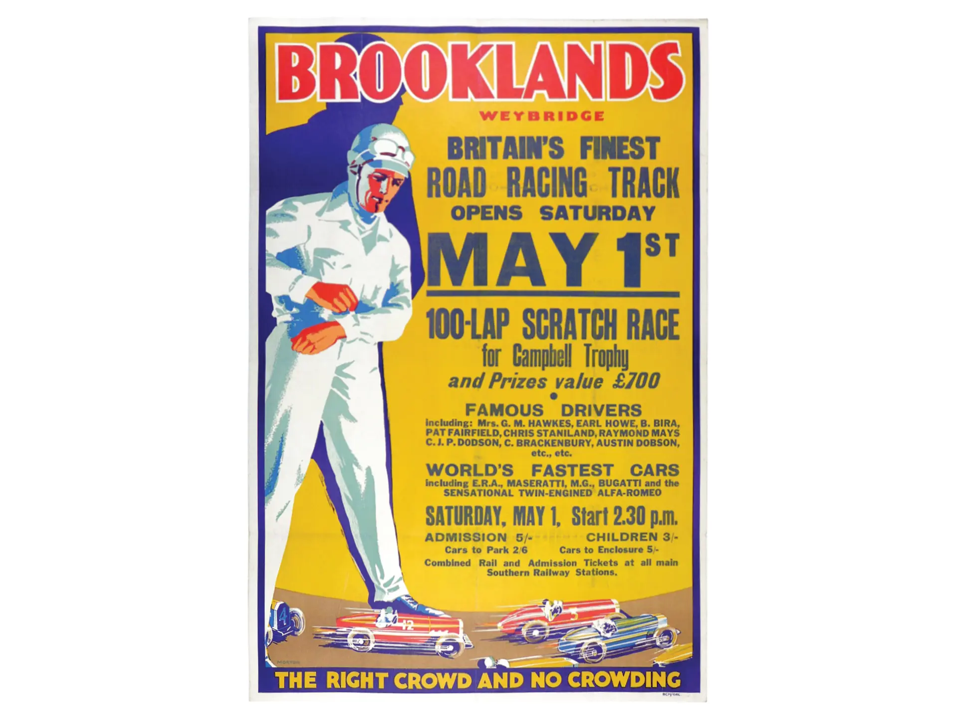 Brooklands, 100-Lap Scratch Race, Campbell Trophy, 1937 | Original ...