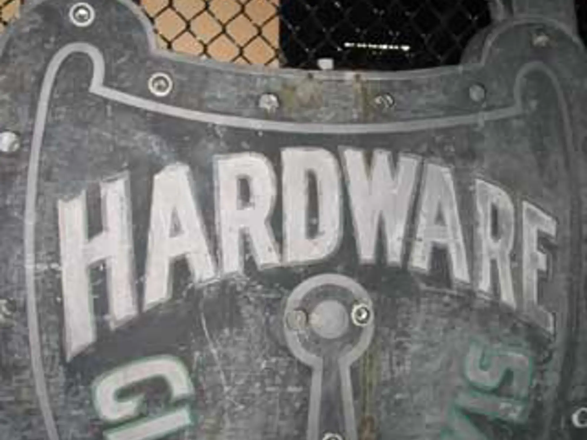 Large Hardware store sign. Shaped as a padlock. Can be restored to ...