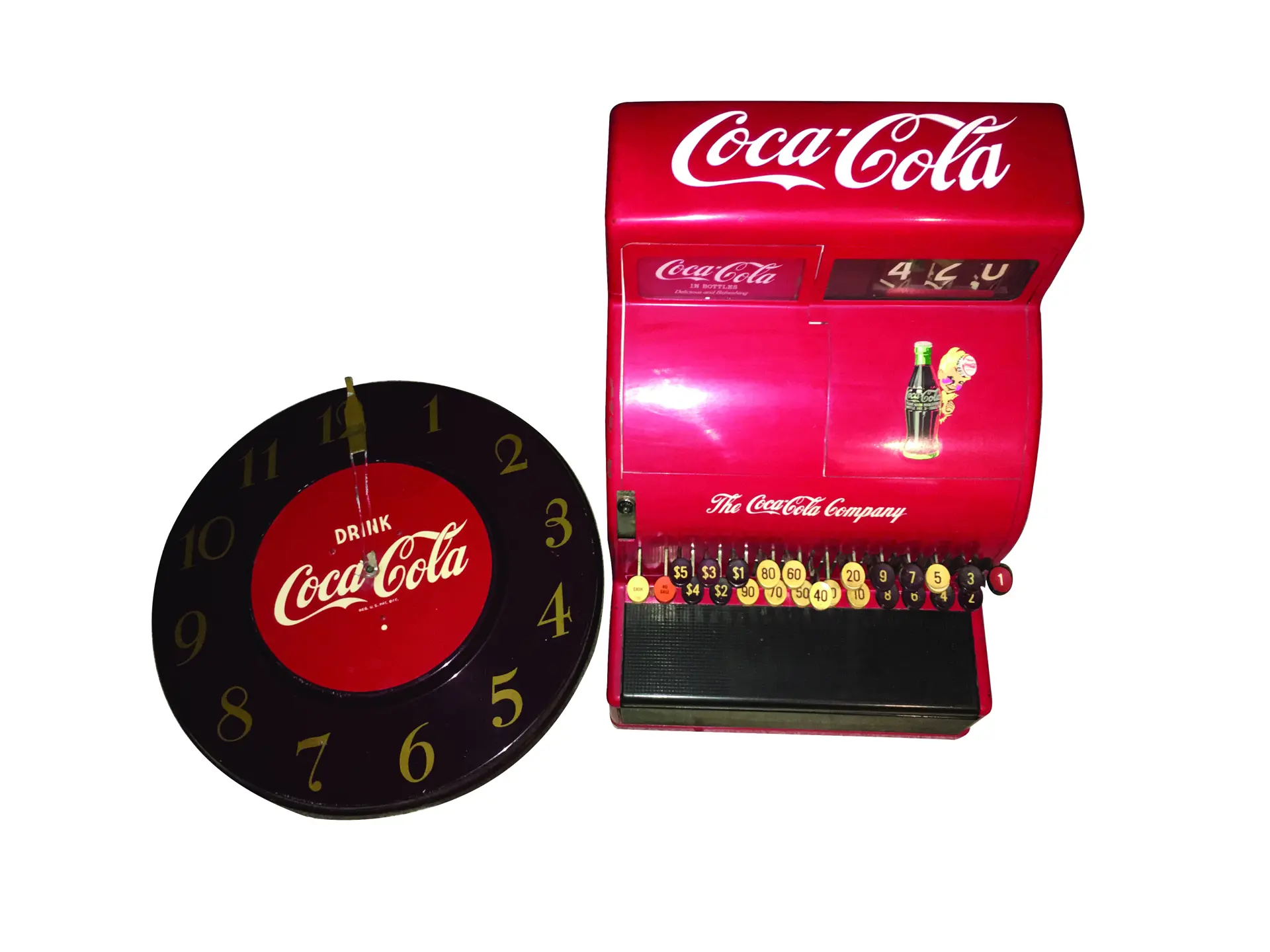 An antique National Coca-Cola branded cash register and Coke fountain ...