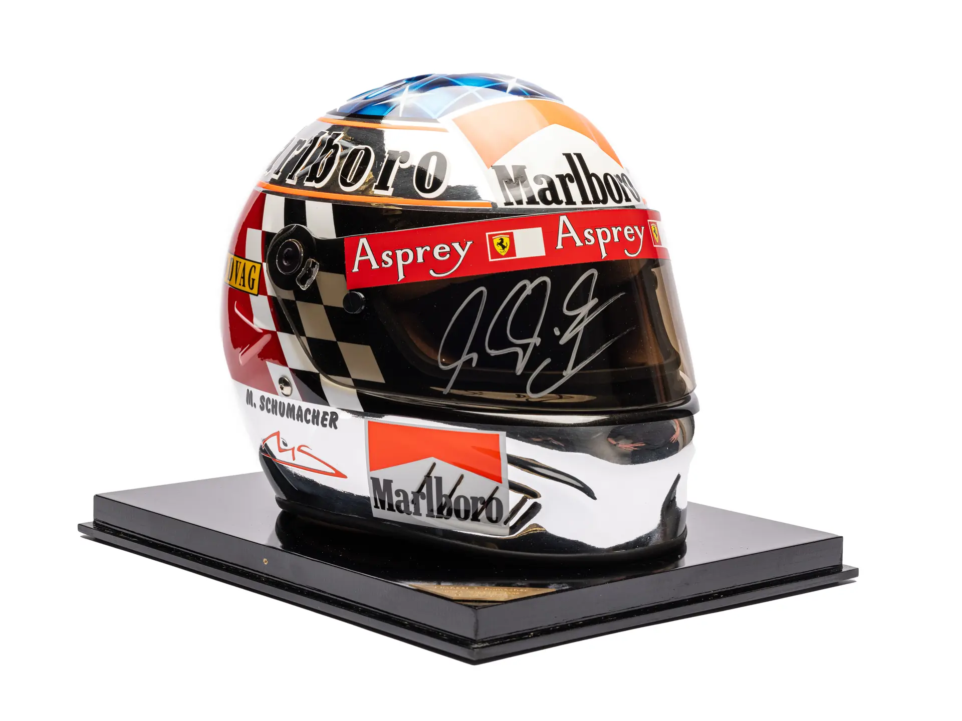 1998 Michael Schumacher Scuderia Ferrari Formula 1 Signed Bell Replica ...