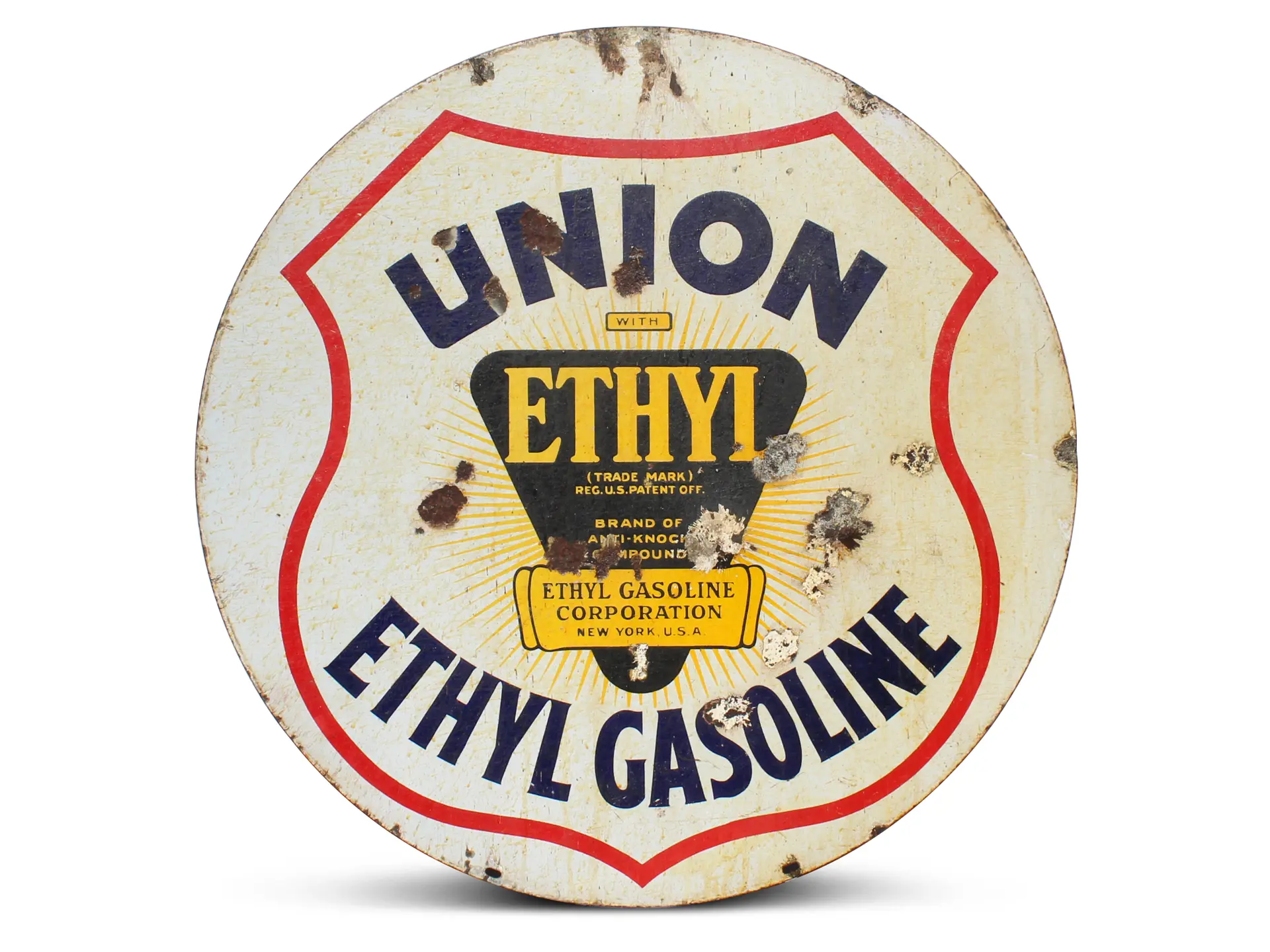 Union Ethyl Gasoline Double-Sided Porcelain Sign | Hershey 2023 | RM ...
